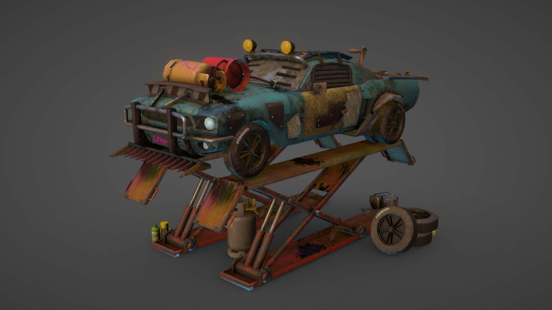 Post-apocalyptic Car "Cutter" - Buy Royalty Free 3D model by halenpet ...