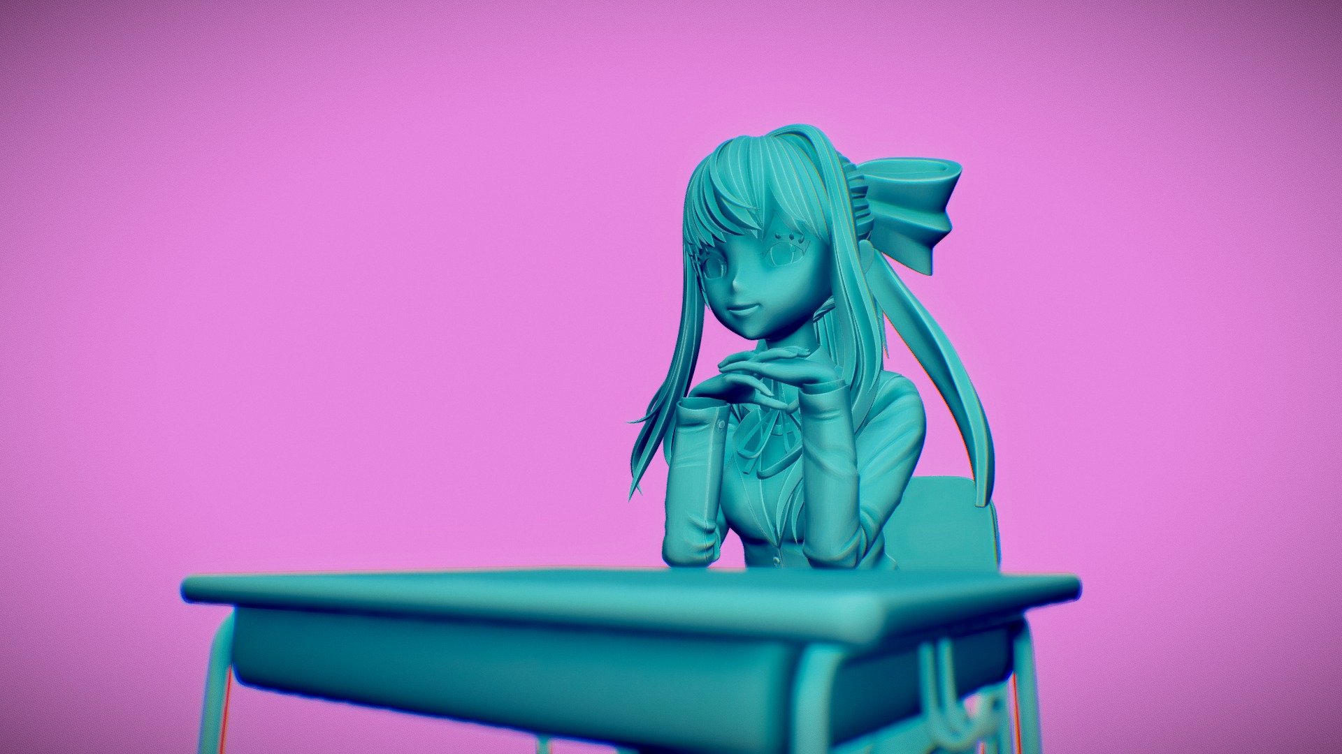 Monika Doki Doki Literature Club 3d Model By Gray World Corporation