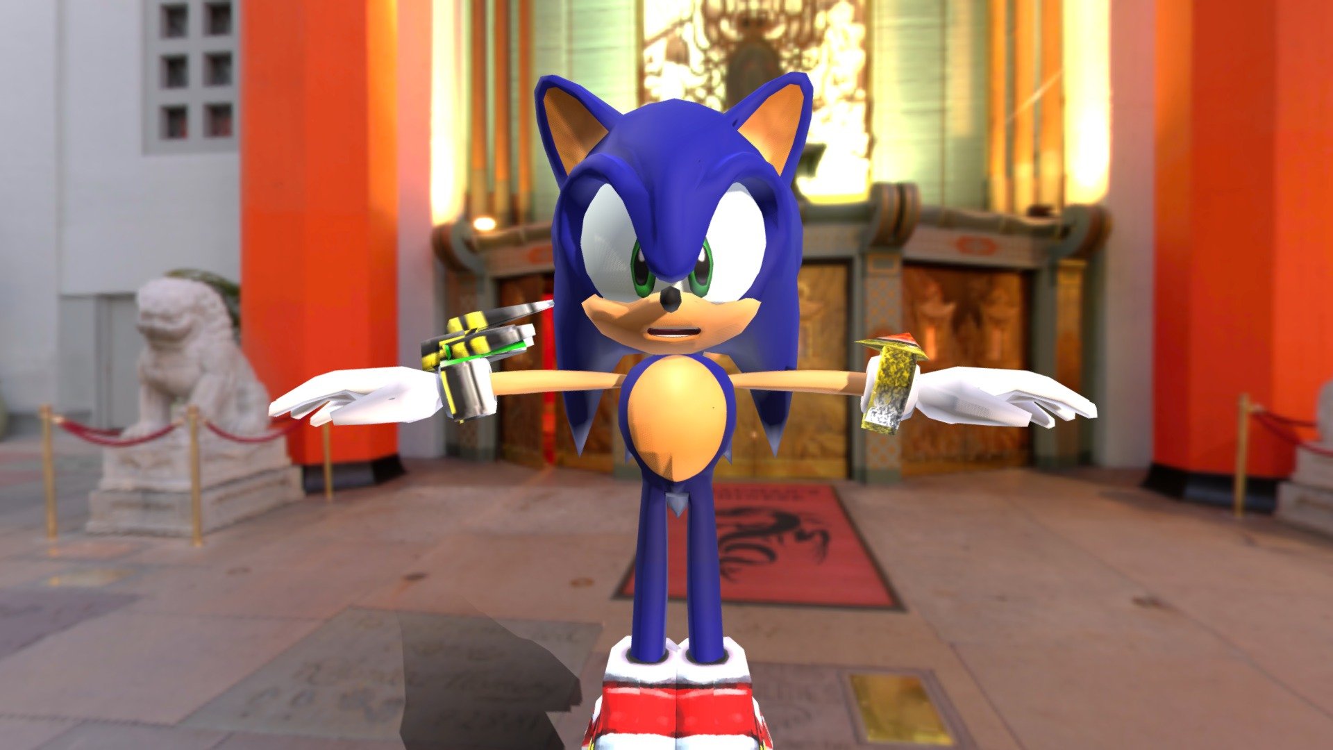 sonic-v2-rigged-sonic-adventure-2 - Download Free 3D model by ...