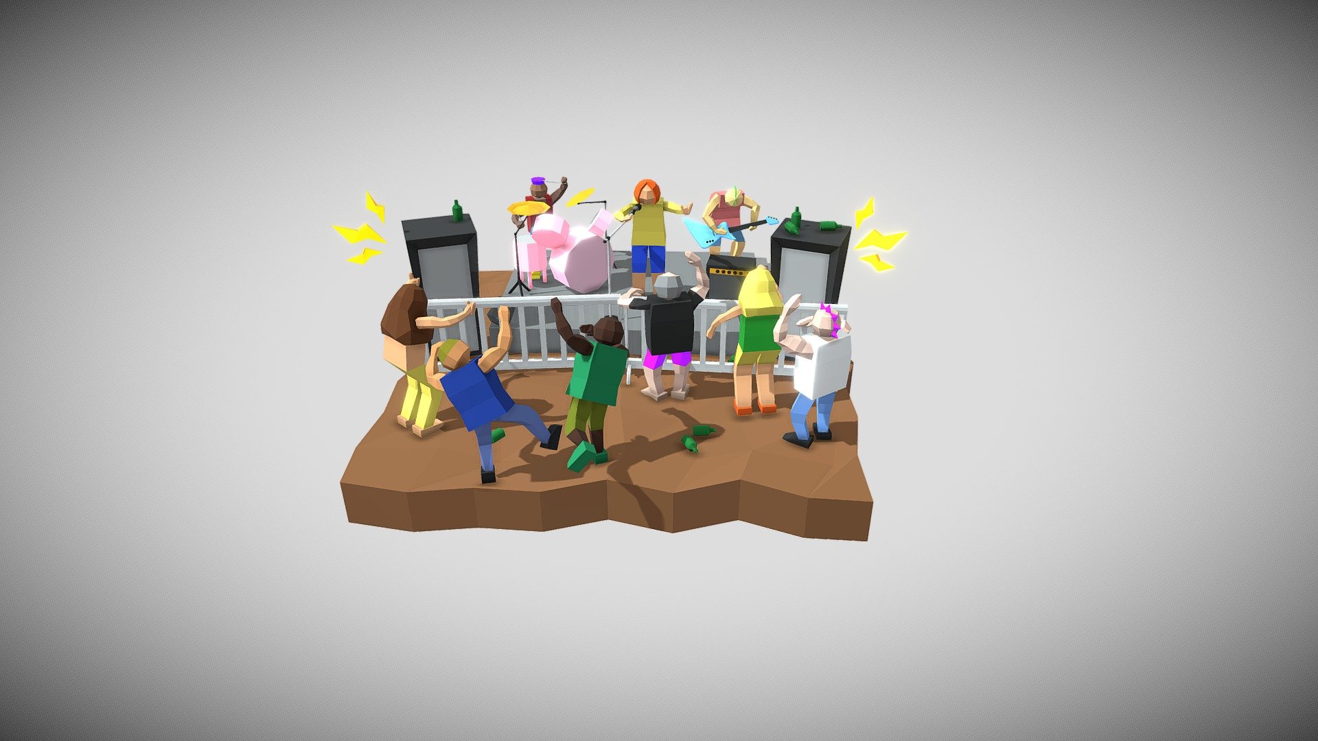 Low Poly - Music Scene - 3D model by Val20 (@colletvalentine20 ...