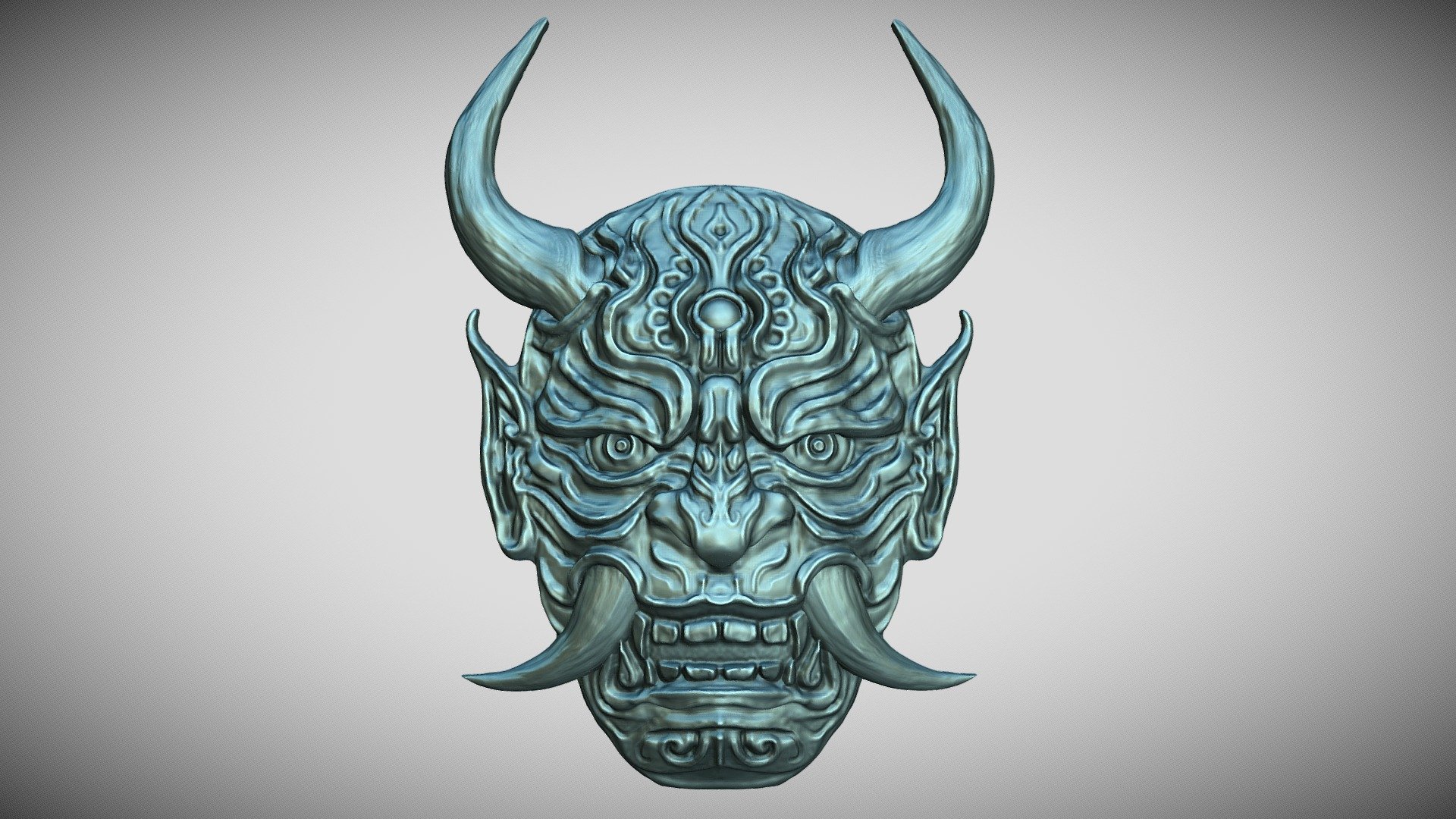 Japanese Oni Mask - 3D model by laughingskullmodels [48da4a2] - Sketchfab
