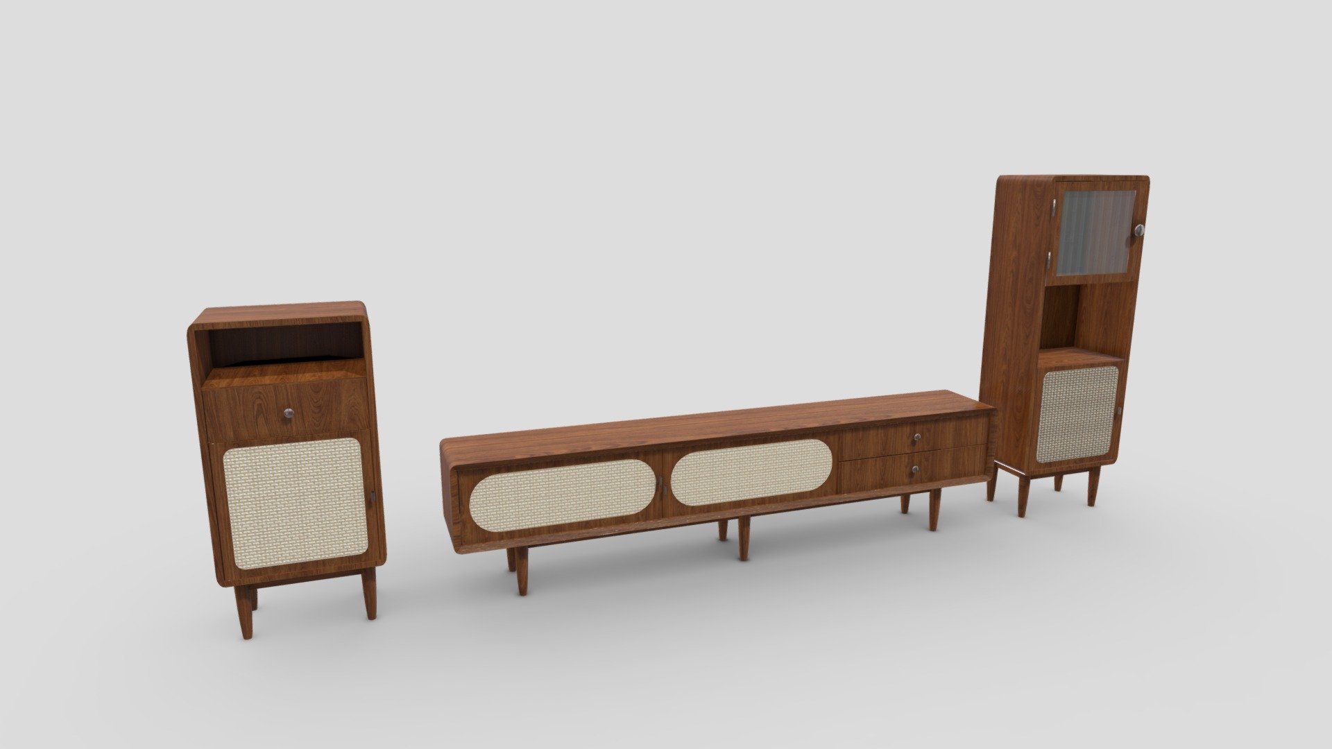 Mid-Century Living Room Collection - Buy Royalty Free 3D model by ...