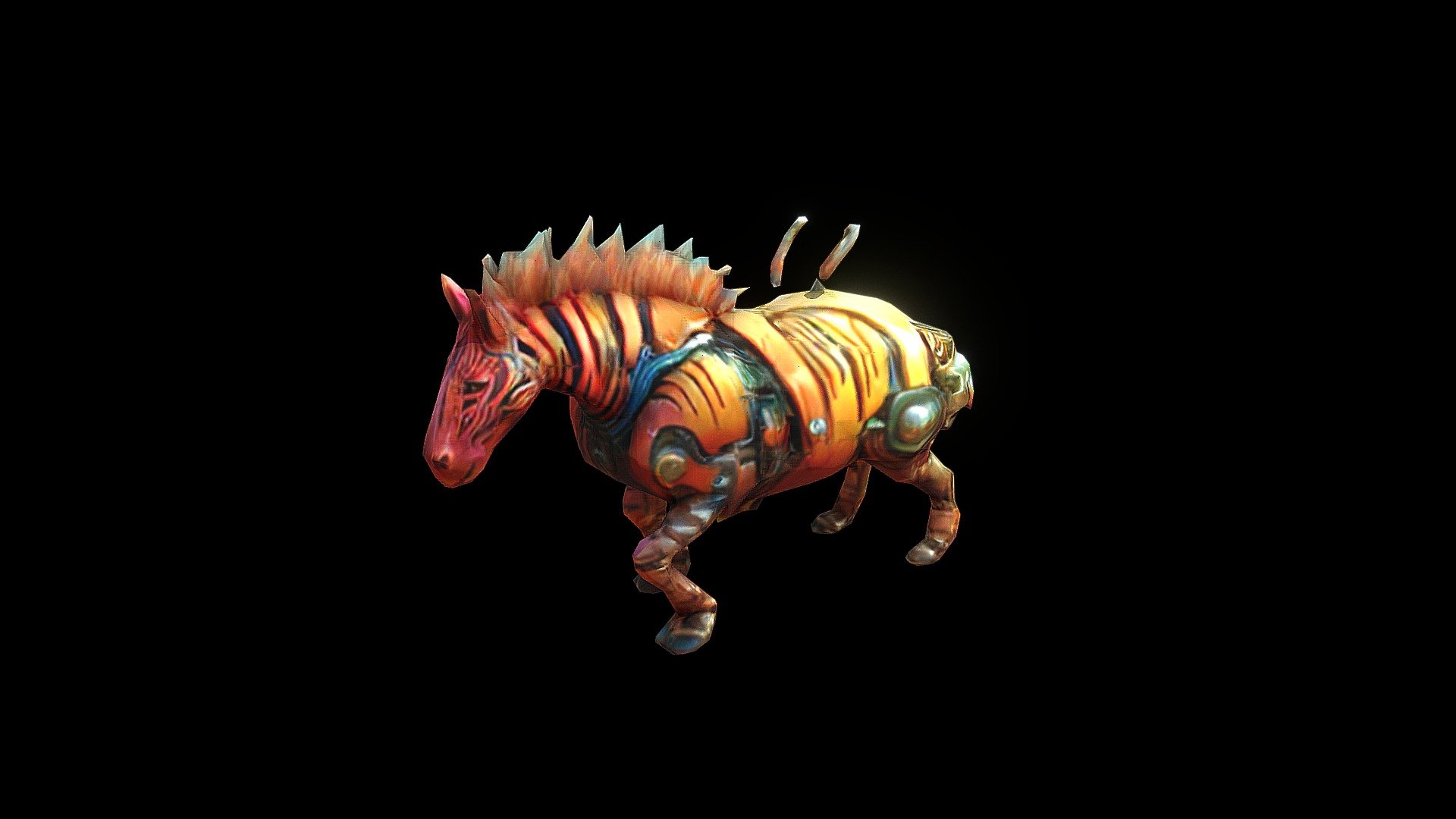 an illustration of a robotic zebra in the des - Download Free 3D model ...