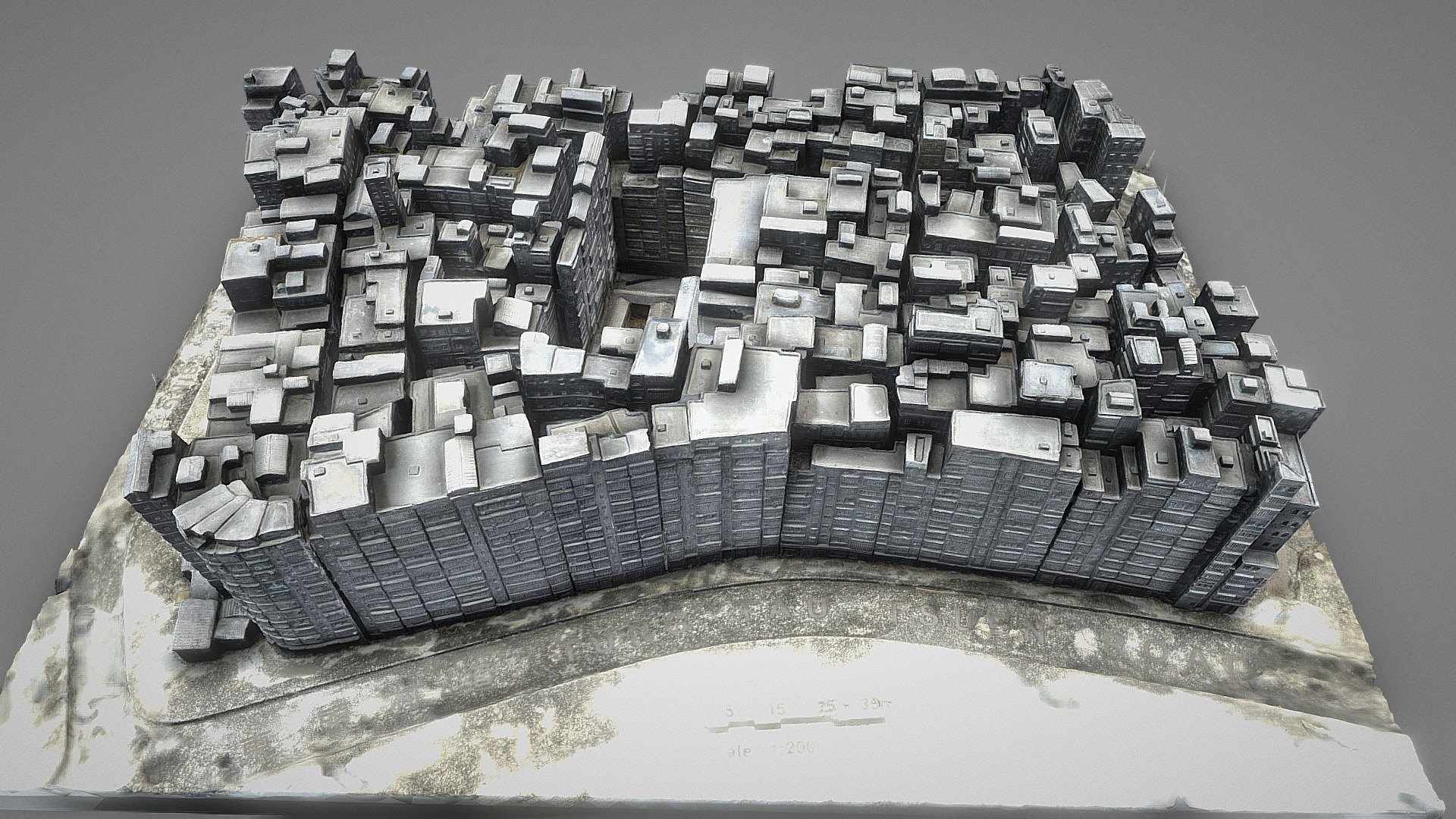 Kowloon Walled City (Sculpture & Map) 九龍寨城模型及地圖 - 3D model by CommaMan ...