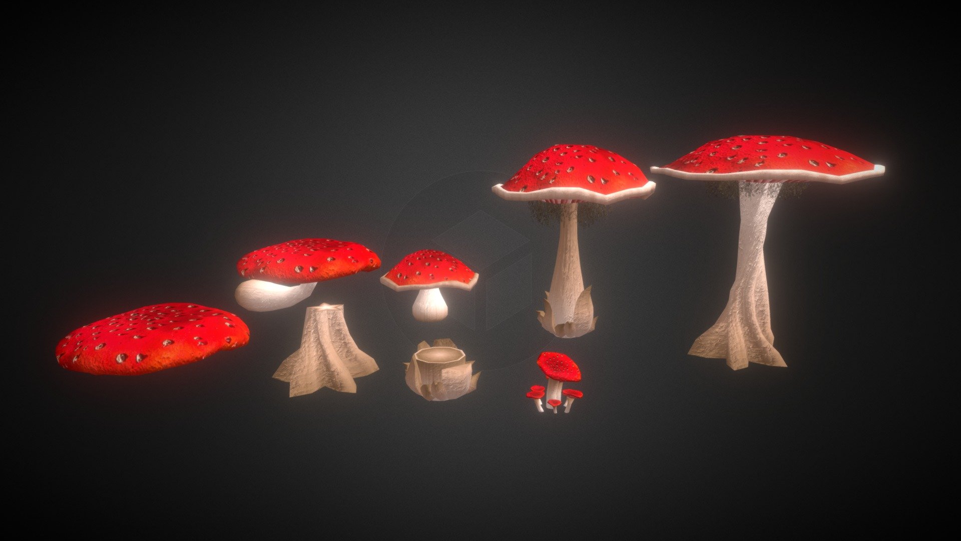 Hongos Pack - 3D model by Alex S (@Alex.Moya) [48de8c8] - Sketchfab