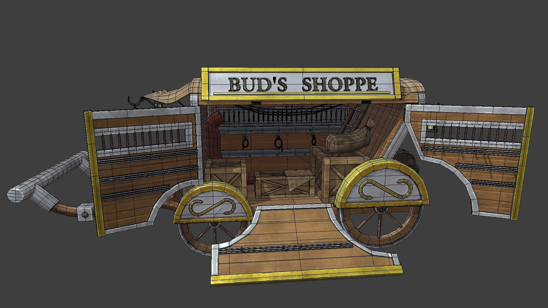 Wagon Open Low Poly- Very Hi Resolution - Download Free 3D model by ...
