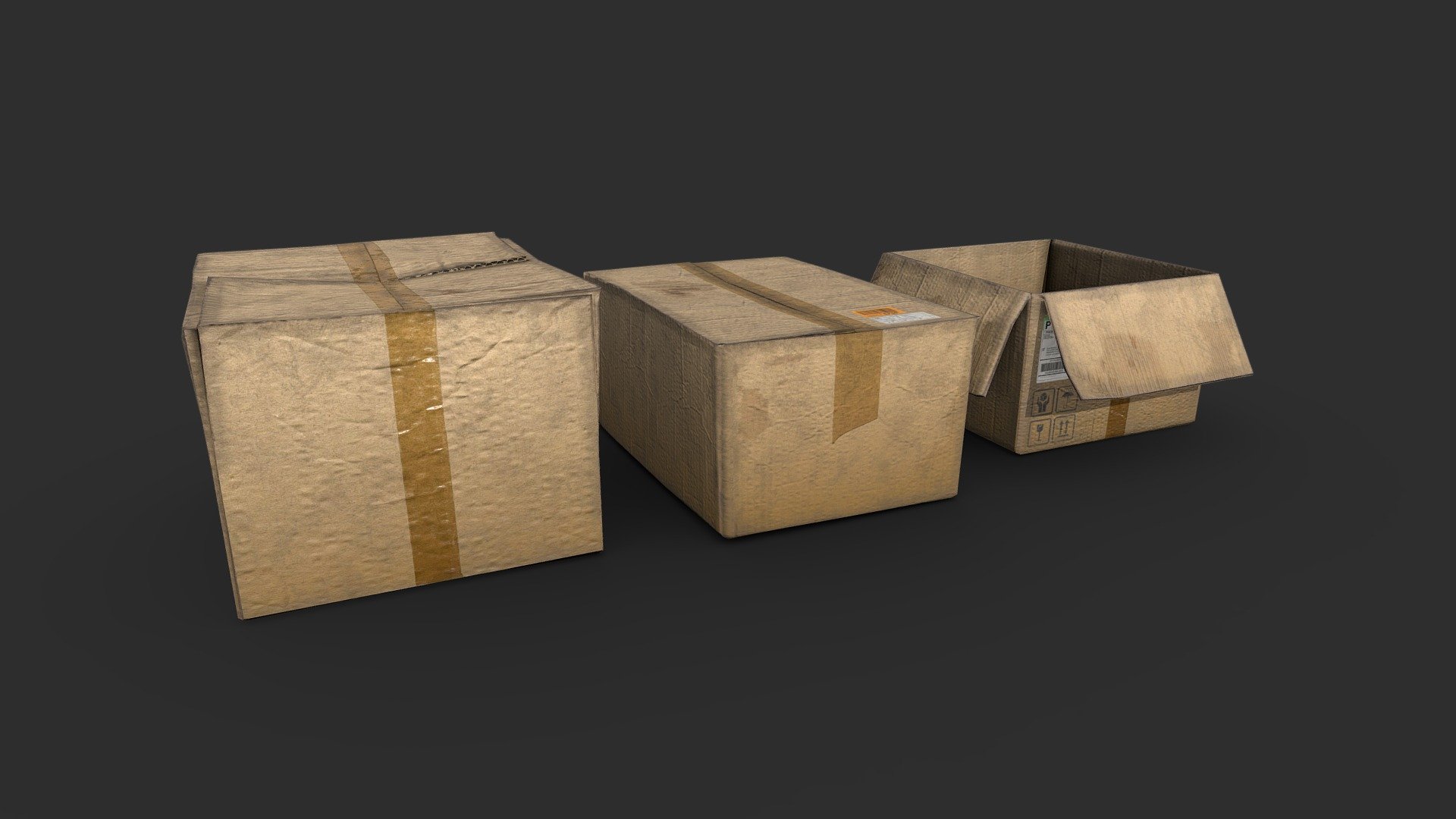 Cardboard boxes - Buy Royalty Free 3D model by Darken (@darken14 ...