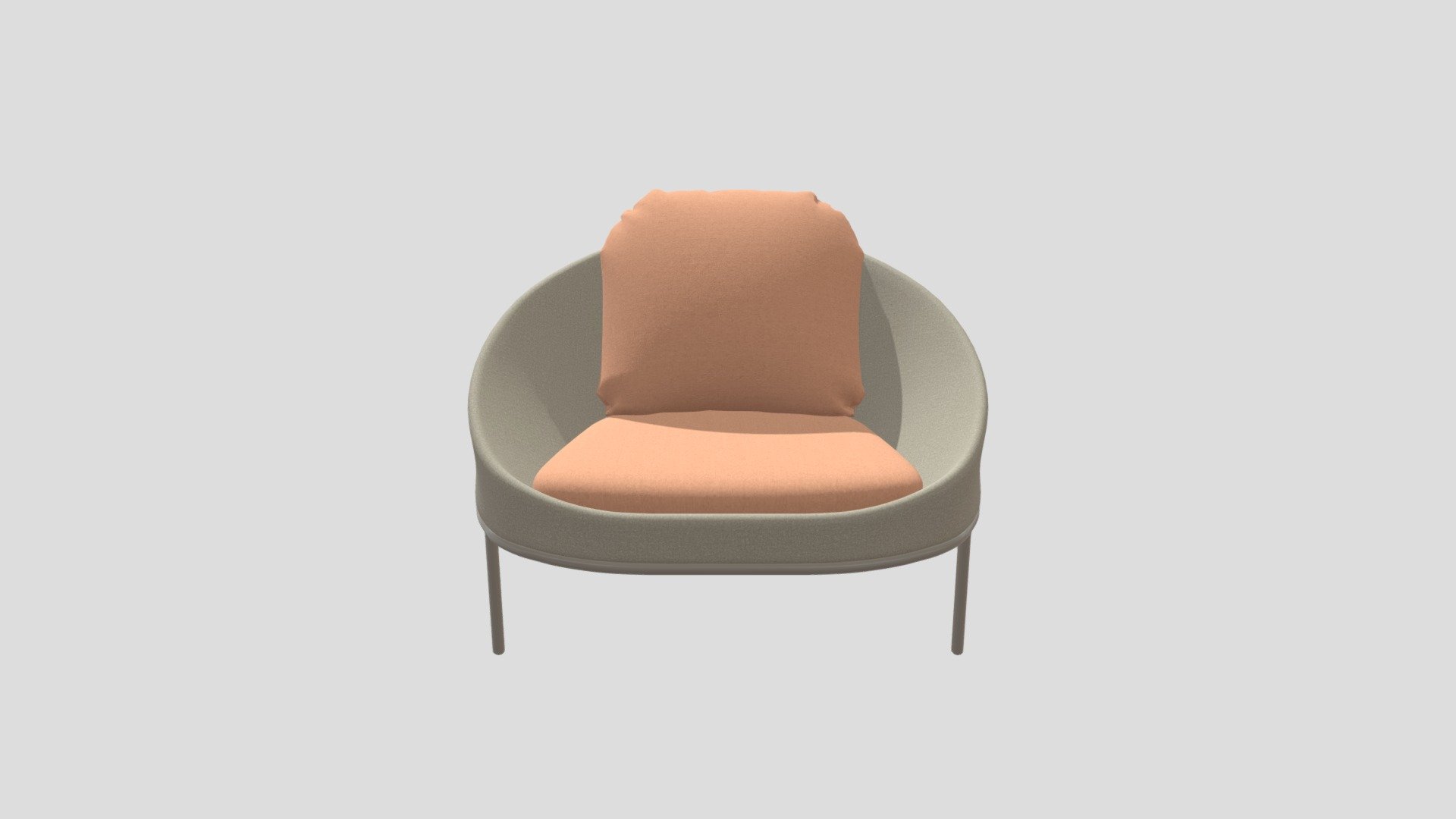 Dor Single Outdoor Lounge Chair - 3D model by metaggio ...