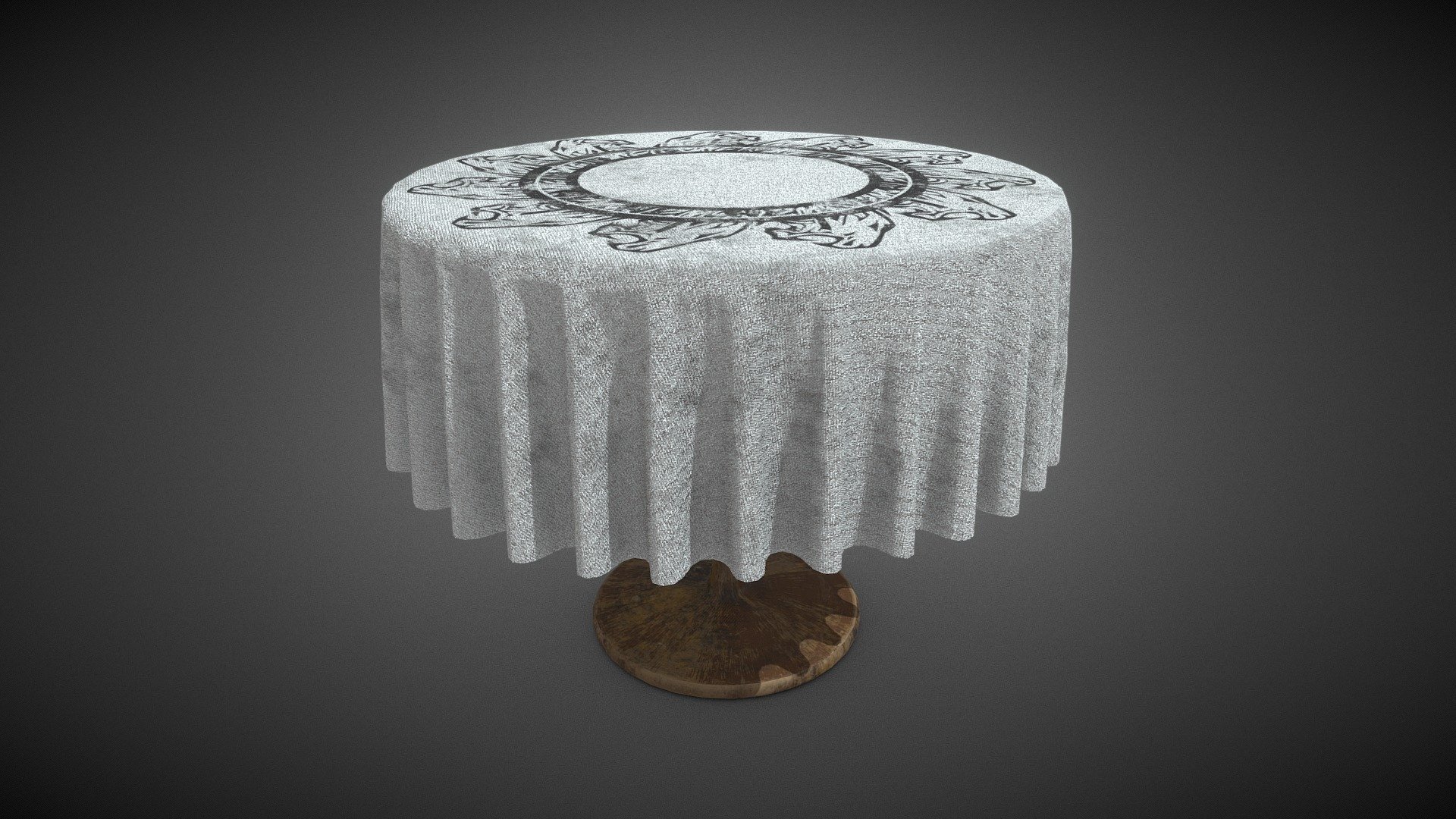 Medieval Round Table with Cloth - Download Free 3D model by Fraxion Fx ...