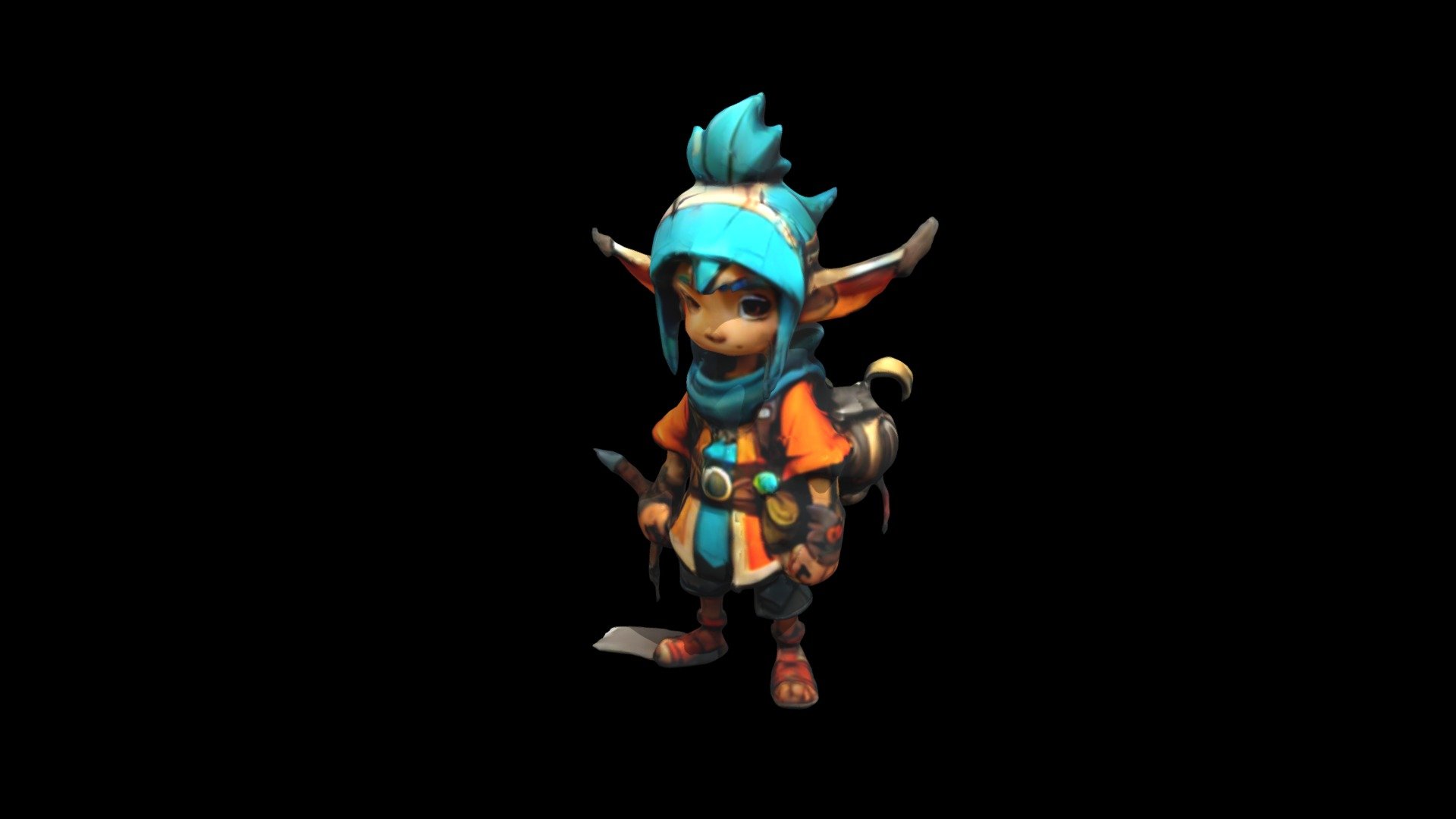 A detailed illustration of a video game characte - Download Free 3D ...