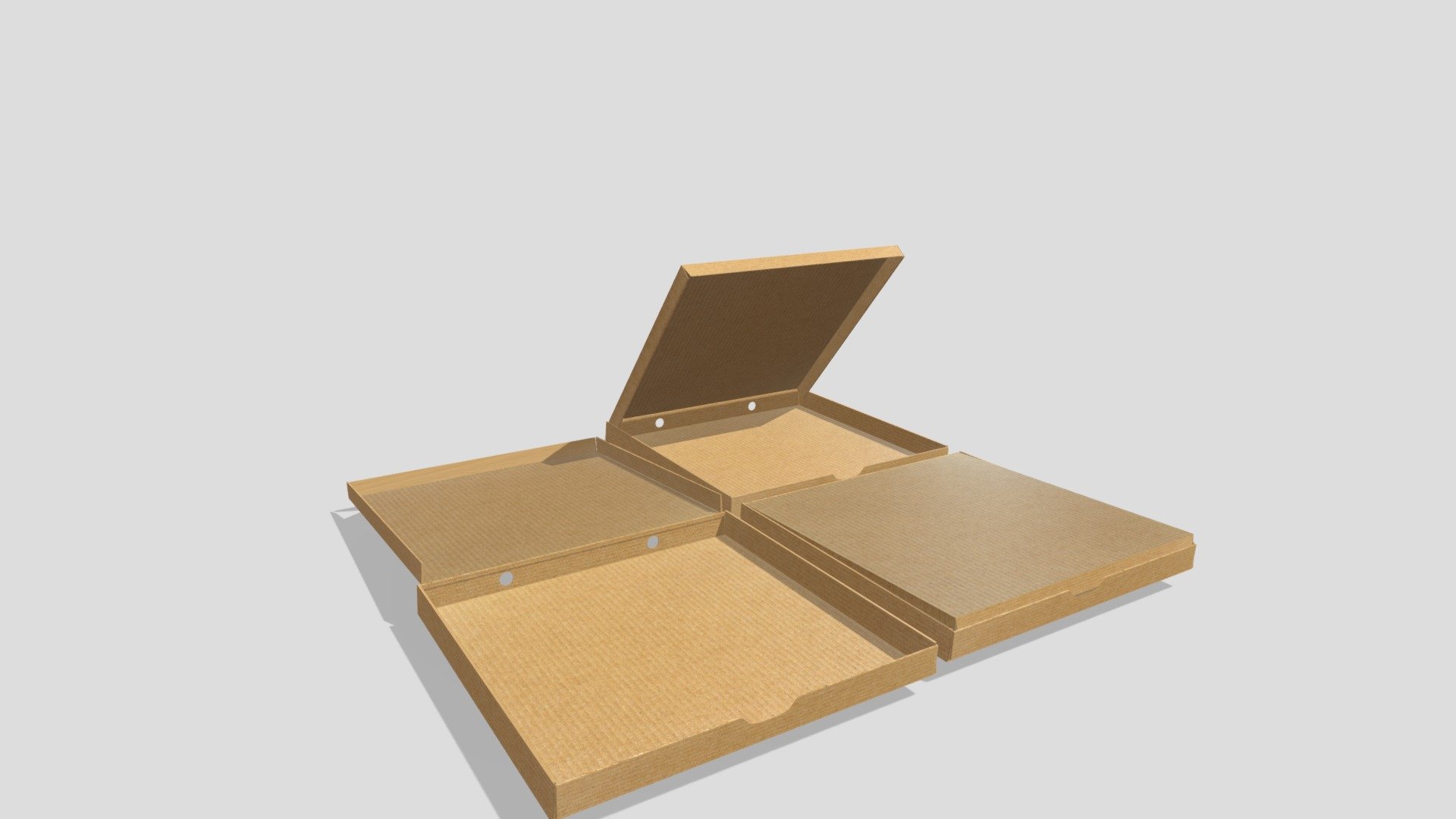 Pizza Box Cardboard 18 x 18-inch Kraft Paper - 3D model by Compozip ...