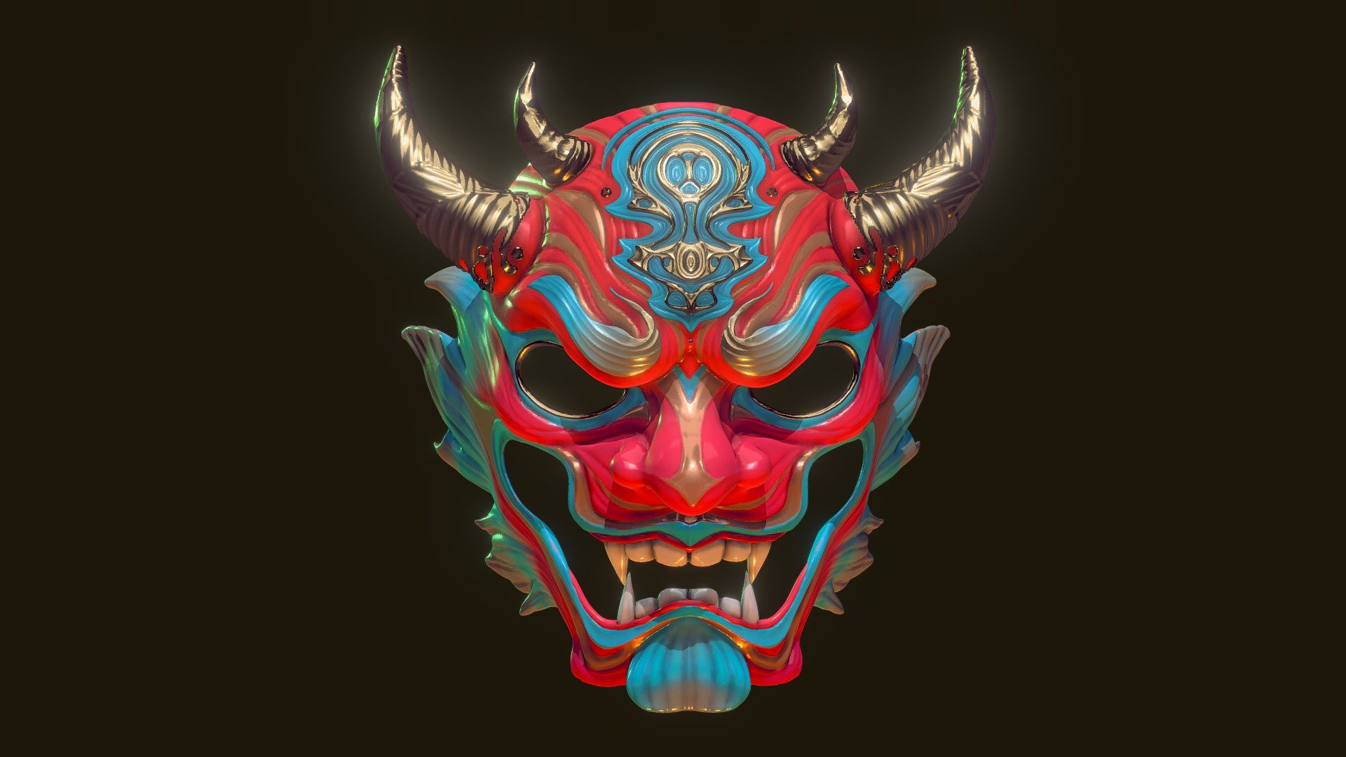 Oni Mask - 3D model by Maïlys Hainaut (@mayartfully) [48f1731] - Sketchfab