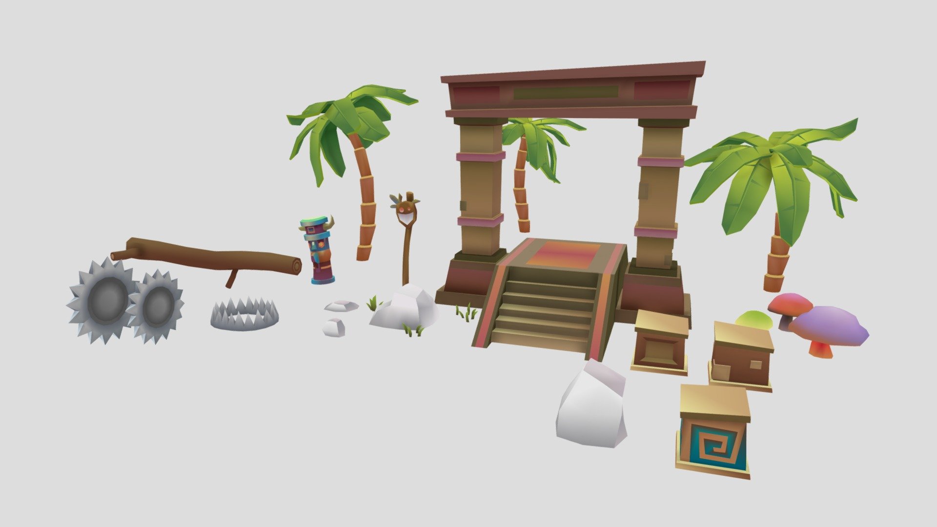 Vertex painted environment assets - Download Free 3D model by ...