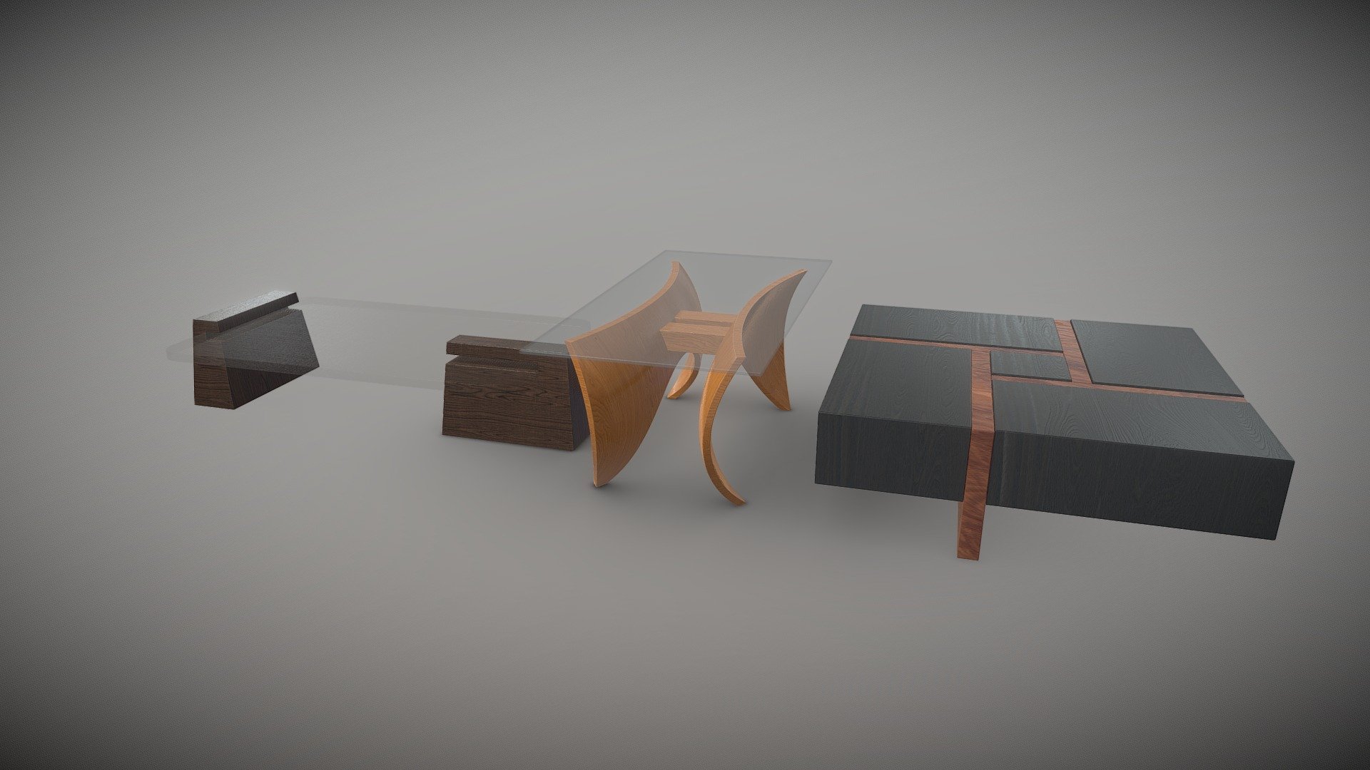 Wood and glass console kit - Download Free 3D model by IrisProcess ...