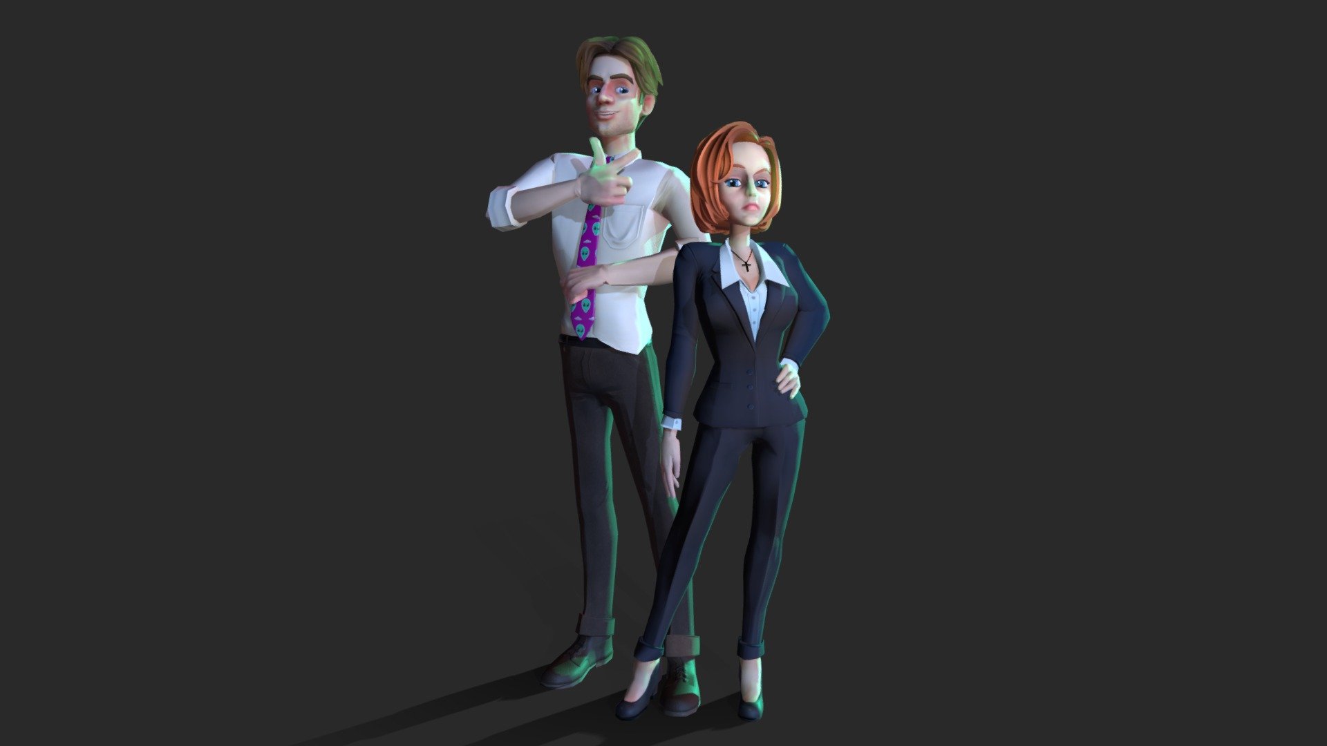 Mulder and Scully - 3D model by ja_viera [49013cb] - Sketchfab