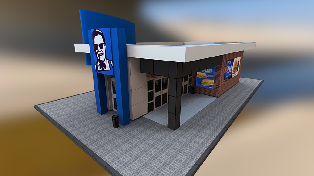 Fast Food Restaurant -1 - 3D model by Aglobex [4906b84] - Sketchfab