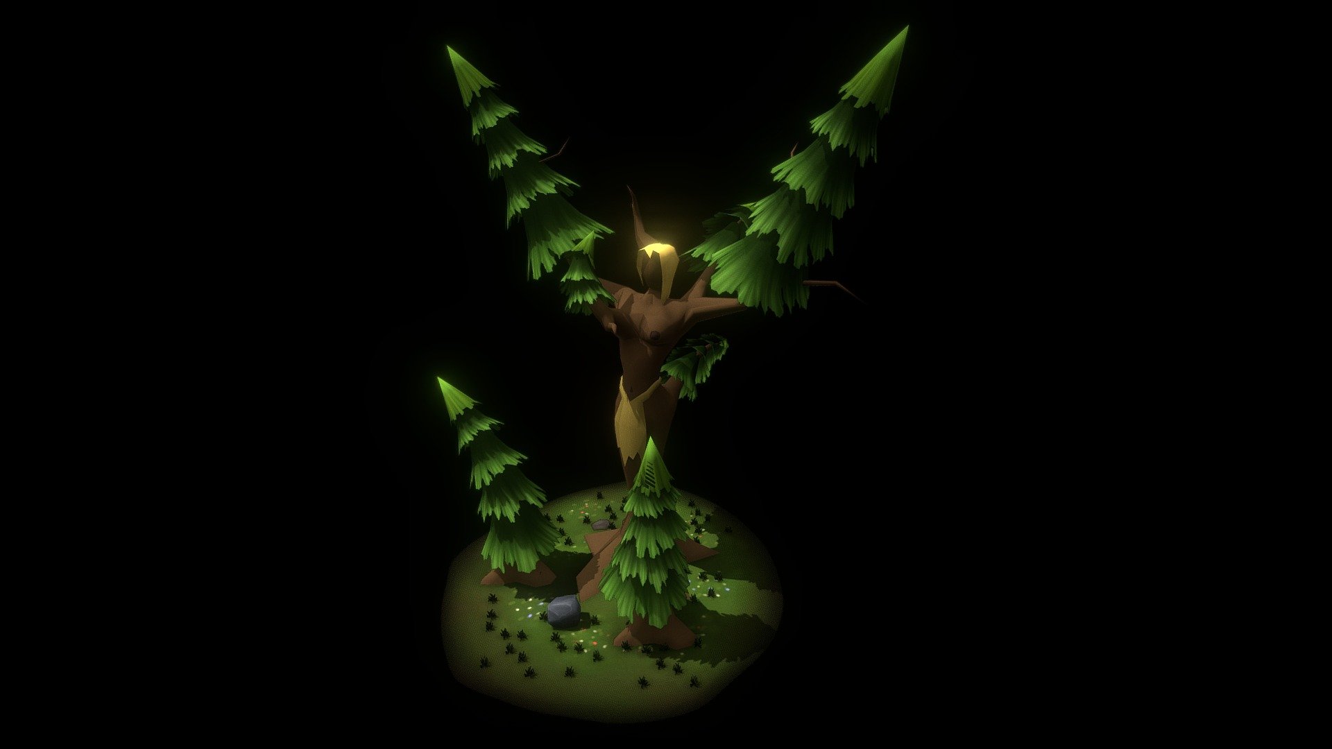 Low Poly Tree Spirit Character - 3D model by Andrew Parker ...