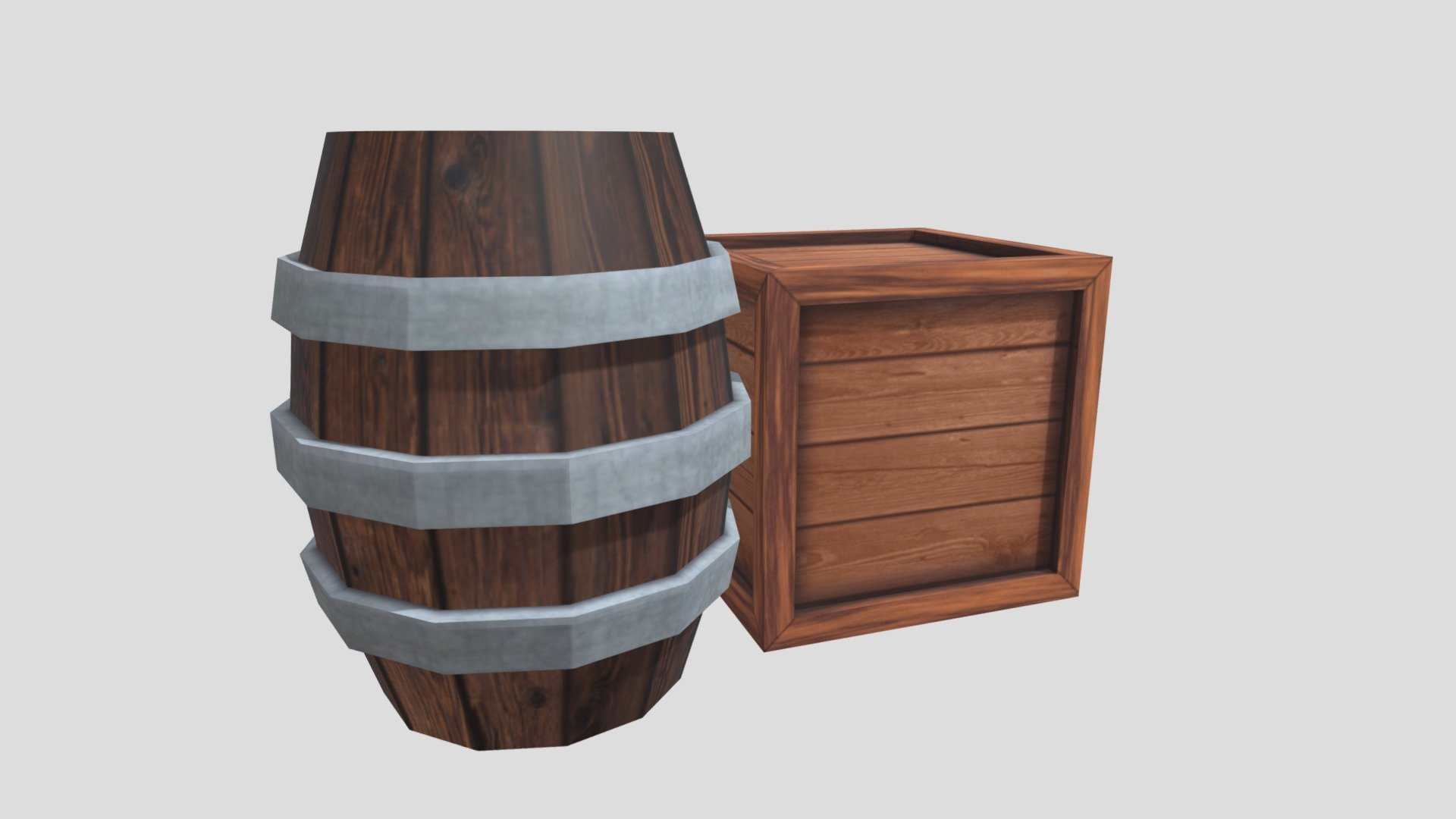 Barrel and Crate Realistic - Download Free 3D model by J Gibson ...