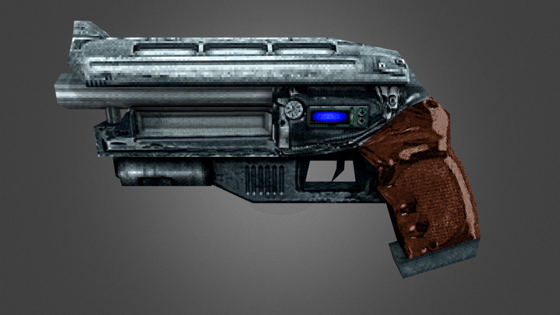 PSX Low-poly Blade Runner + Fallout style Pistol - 3D model by ...