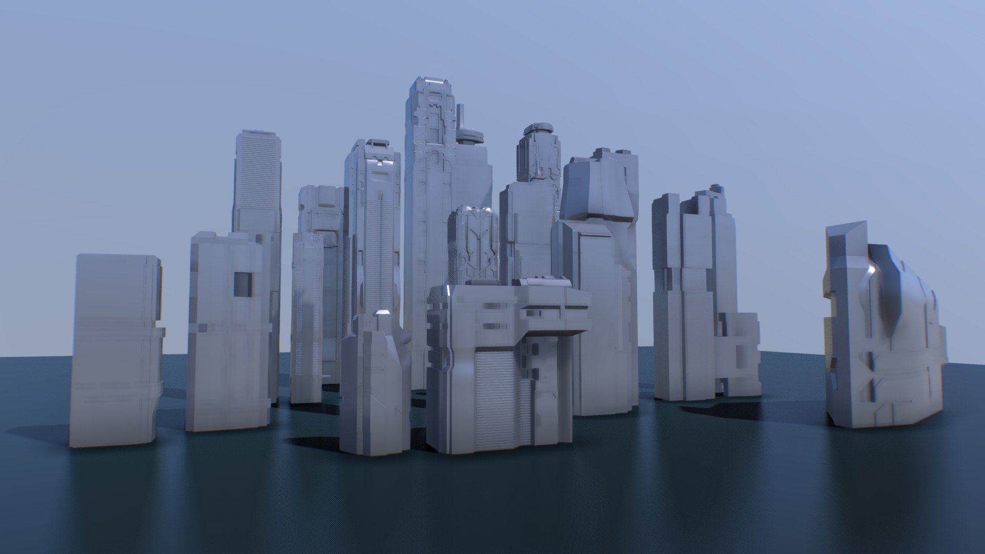 futuristic architecture set 12 - 3D model by 𝖟𝖙𝖗𝖟𝖙𝖗 (@ztrztr3) [490f7b9 ...