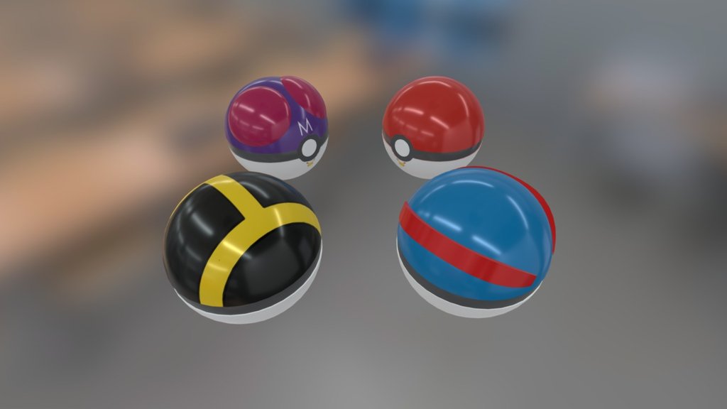 Original Pokeballs - 3D model by J03W93 [4910b1e] - Sketchfab