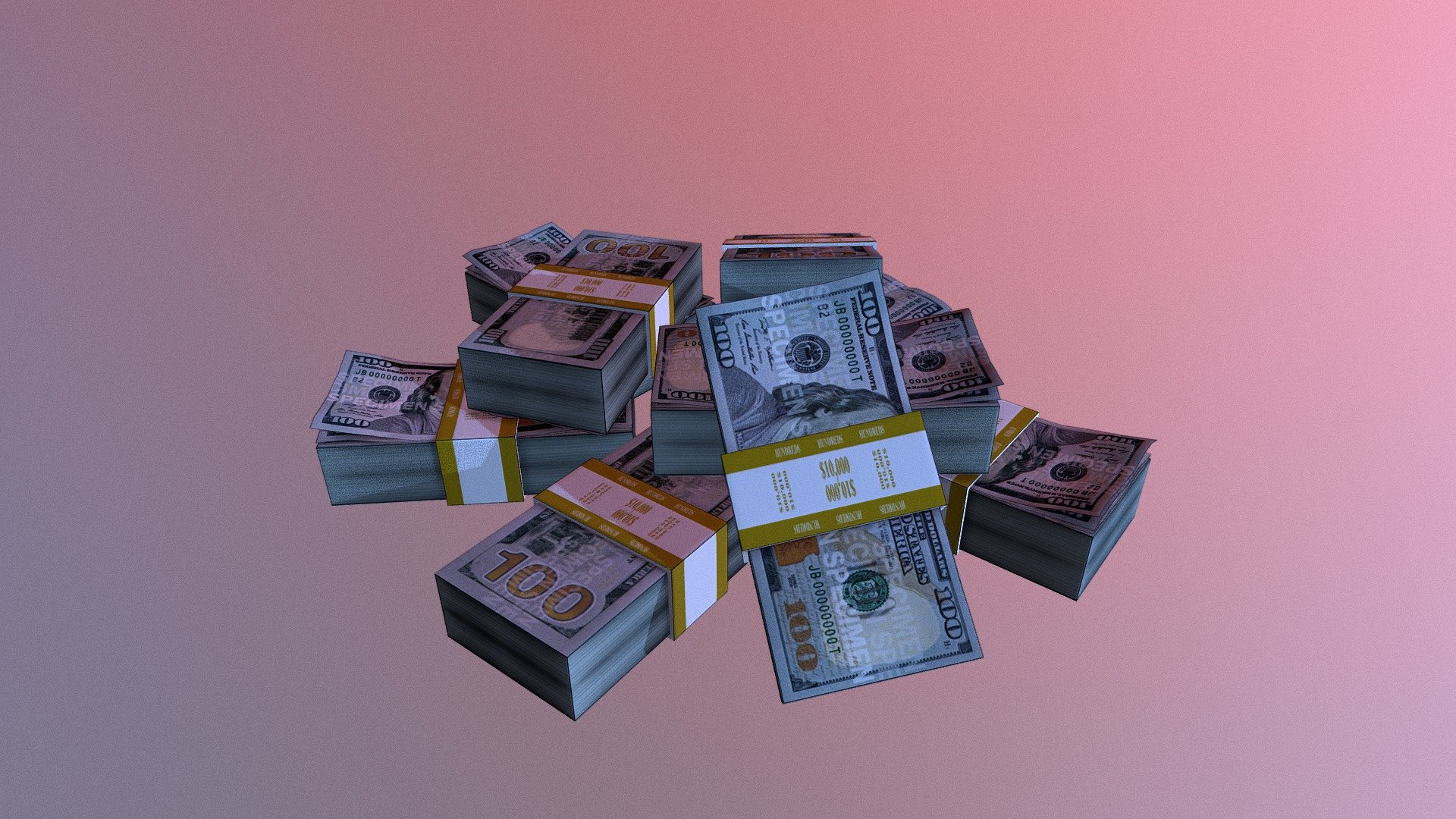 Money Bundle - 3D model by justinjoelworks [491405d] - Sketchfab
