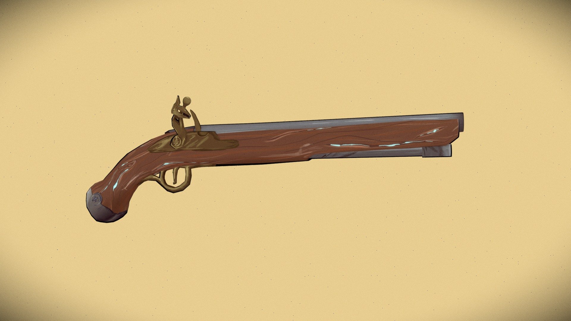 Low poly pirate gun - 3D model by FaNapha [491ccdd] - Sketchfab