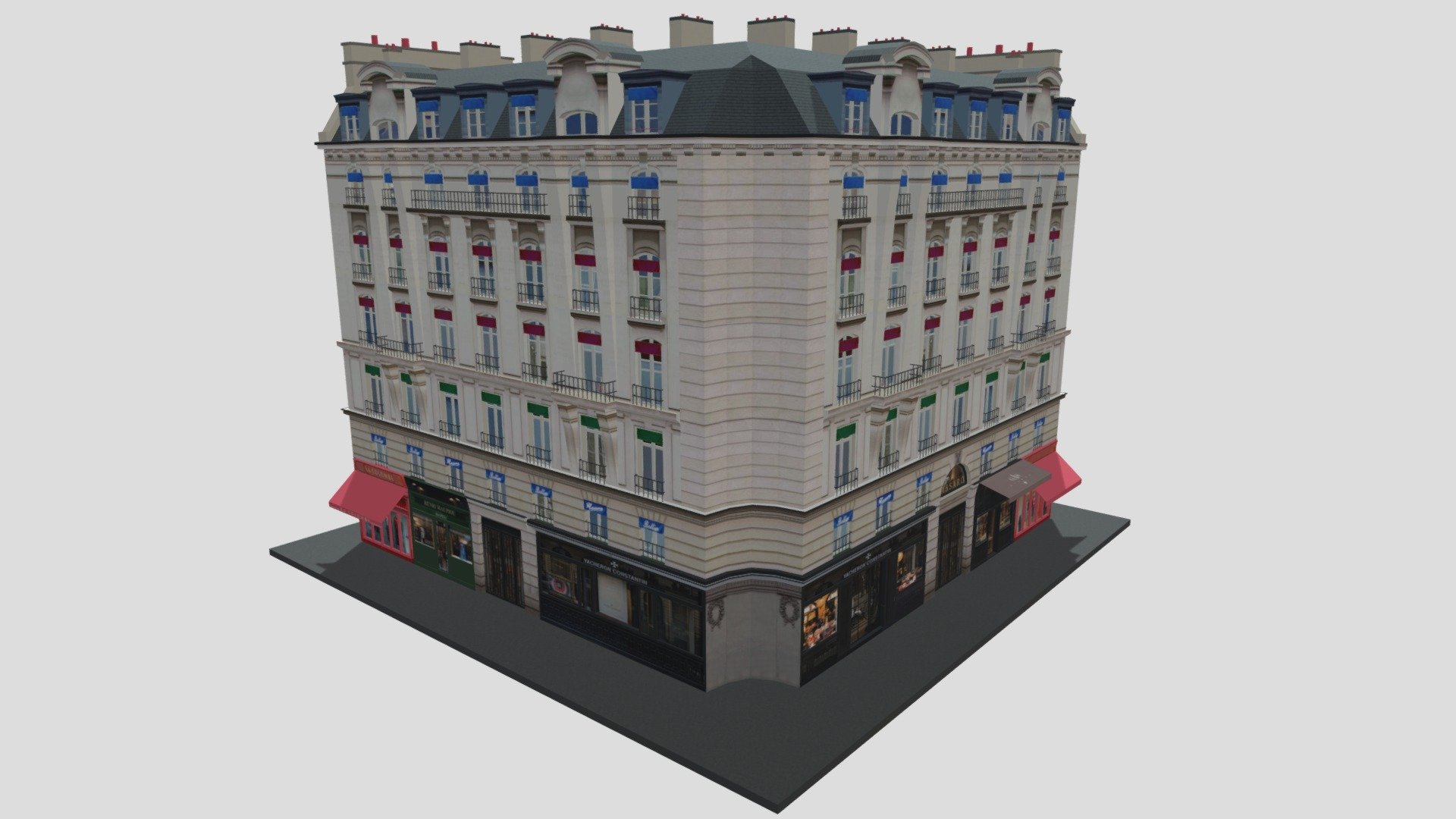 Paris Corner Apartment Building 11 - 3D model by nuralam018 [4926877 ...
