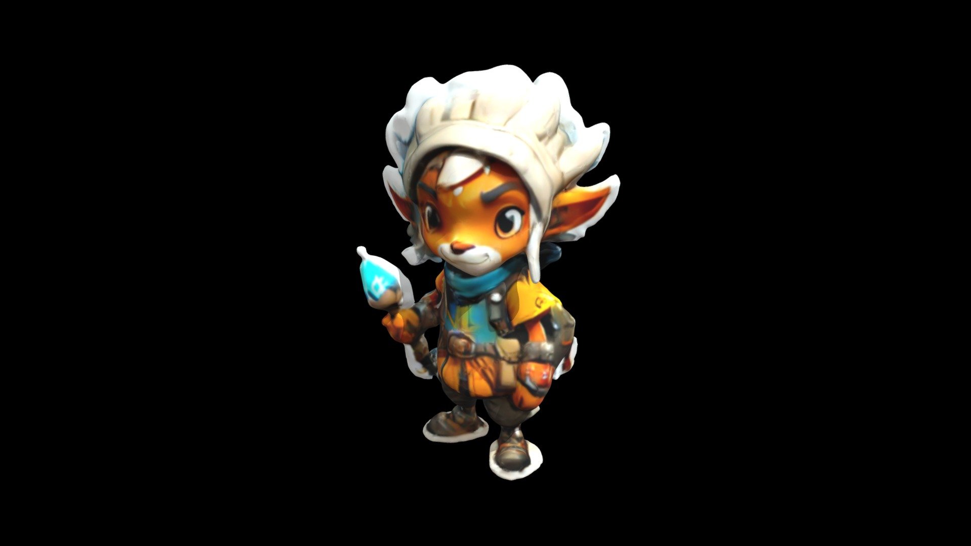 a stylized poster of a cartoon character named R - Download Free 3D ...
