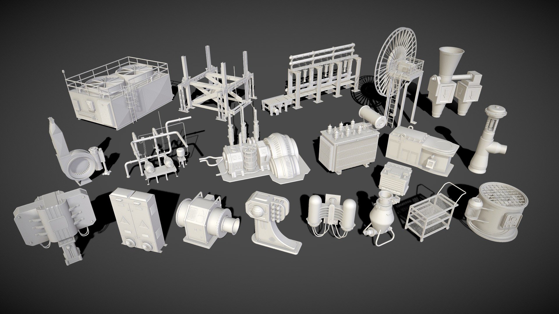 Factory Units 6 - 20 pieces - 3D model by 3d.armzep [492aef3] - Sketchfab