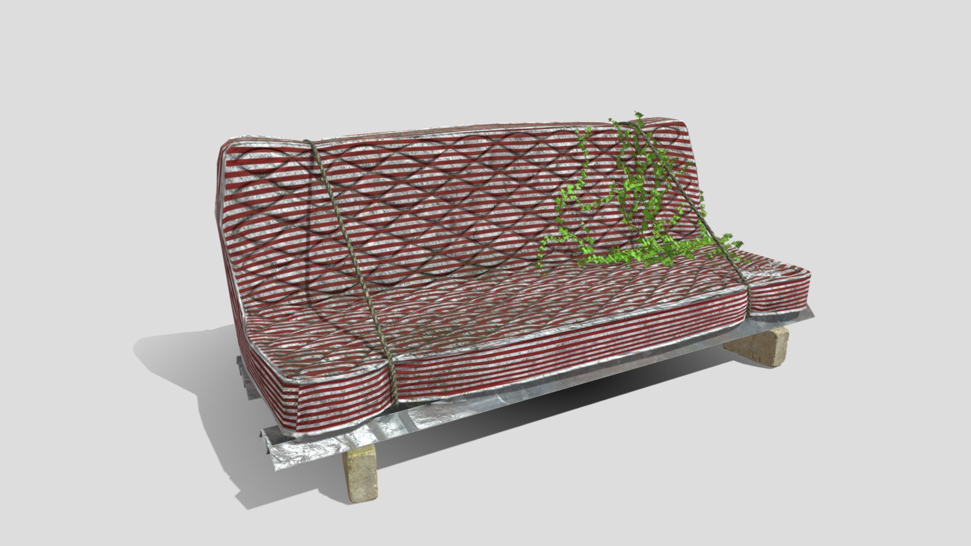 Post apocalyptic ruined sofa - Download Free 3D model by assetfactory ...