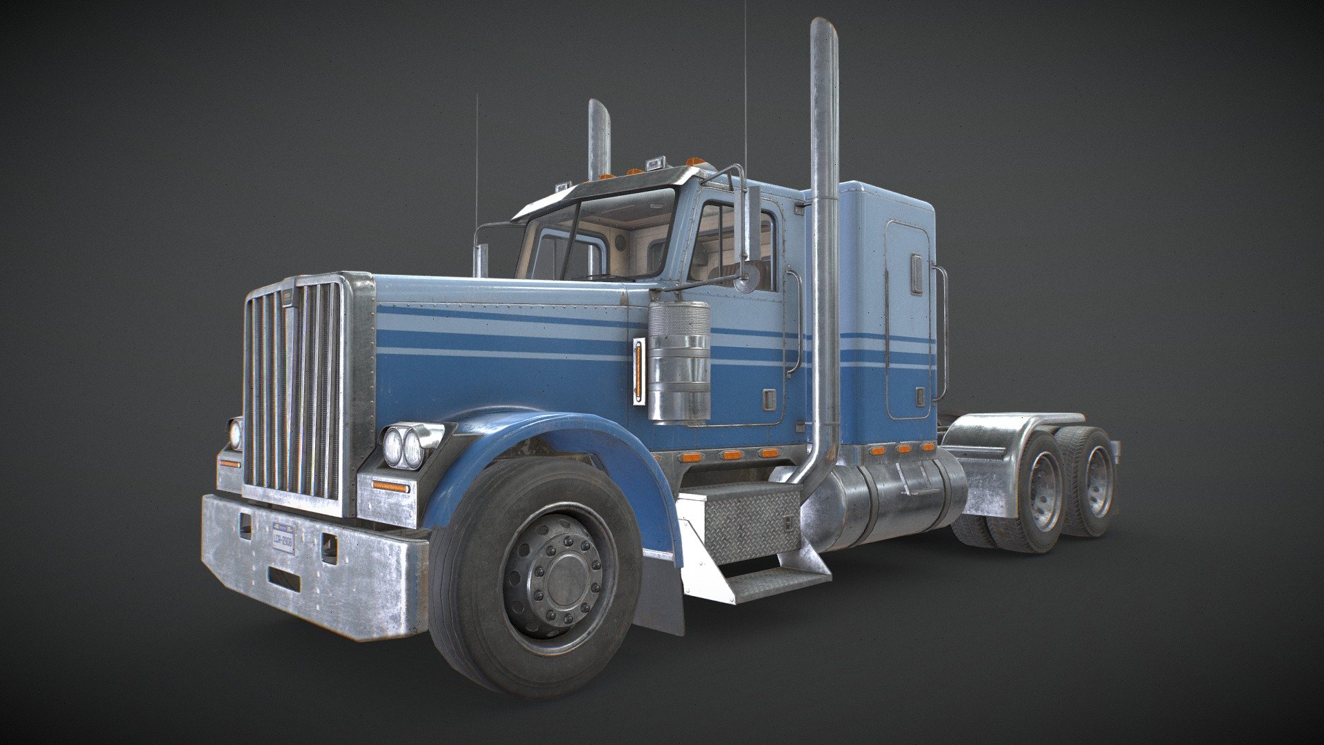 Flat Top Semi Truck - Low Poly - Buy Royalty Free 3D model by ...