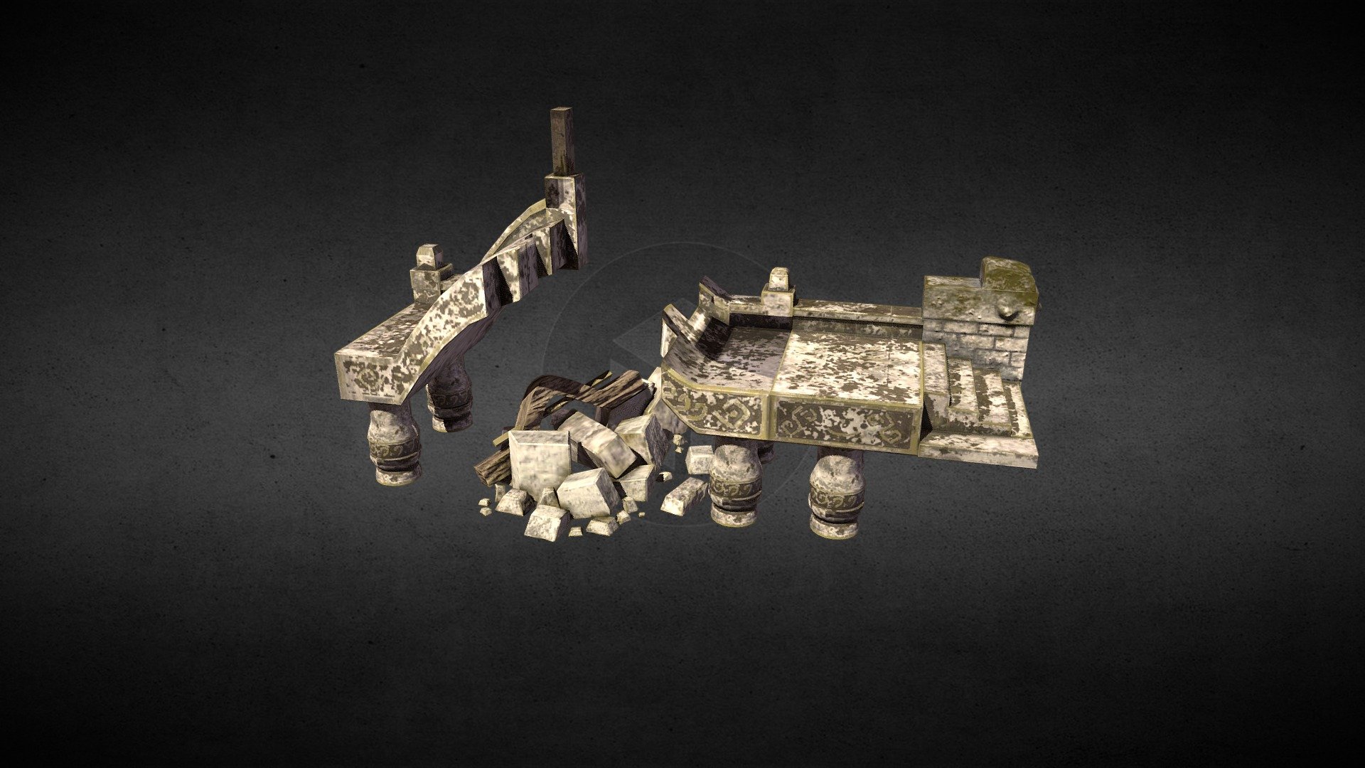 Weathered Broken Bridge - 3D model by tbmorris [493a197] - Sketchfab