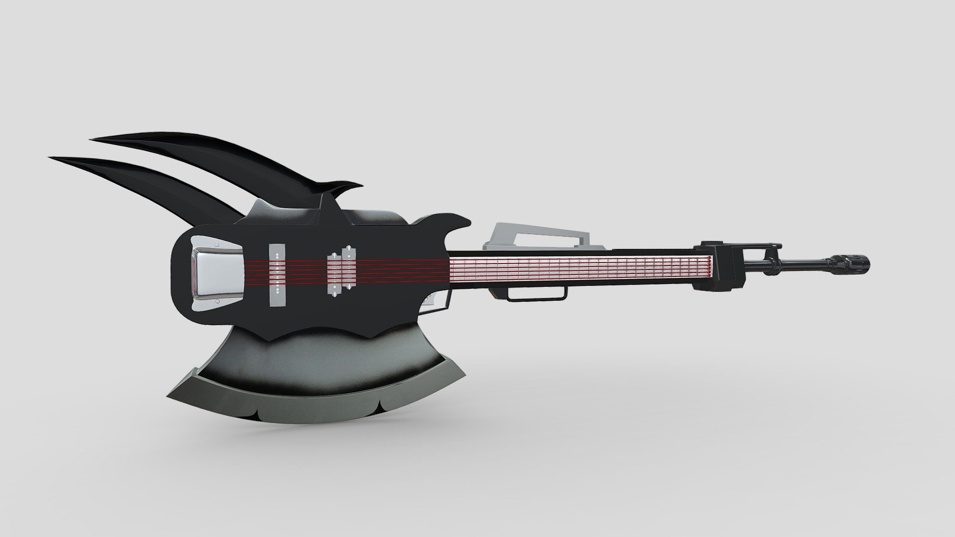 GUN WITH GUITAR - 3D model by usamaamjad [493d080] - Sketchfab