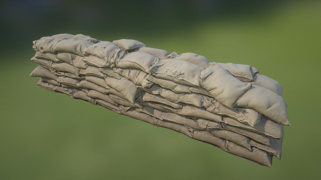 Sandbag Wall Long 02 - 3D model by Mike Trail (@mountaintrail) [4940b72 ...