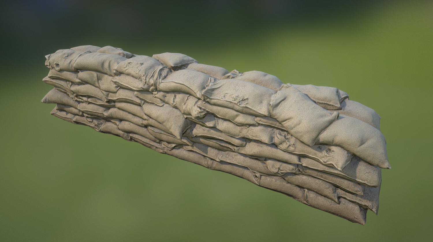 Sandbag Wall Long 02 - 3D model by Karamai [4940b72] - Sketchfab