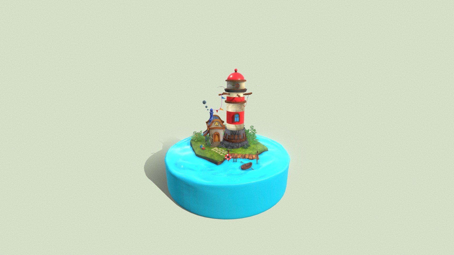 Lighthouse diorama blender render lowpoly - 3D model by therustyart ...