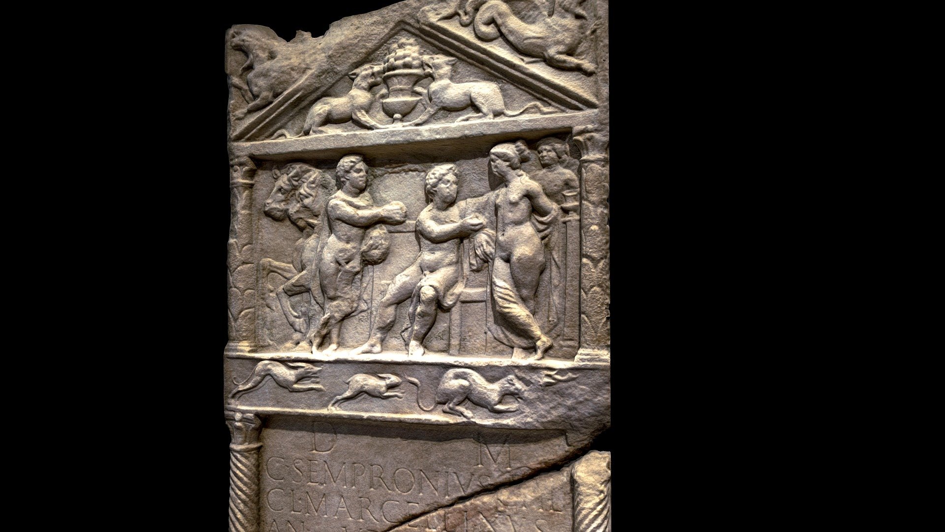 Funerary stele of Caius Sempronius Marcellinus - Download Free 3D model ...