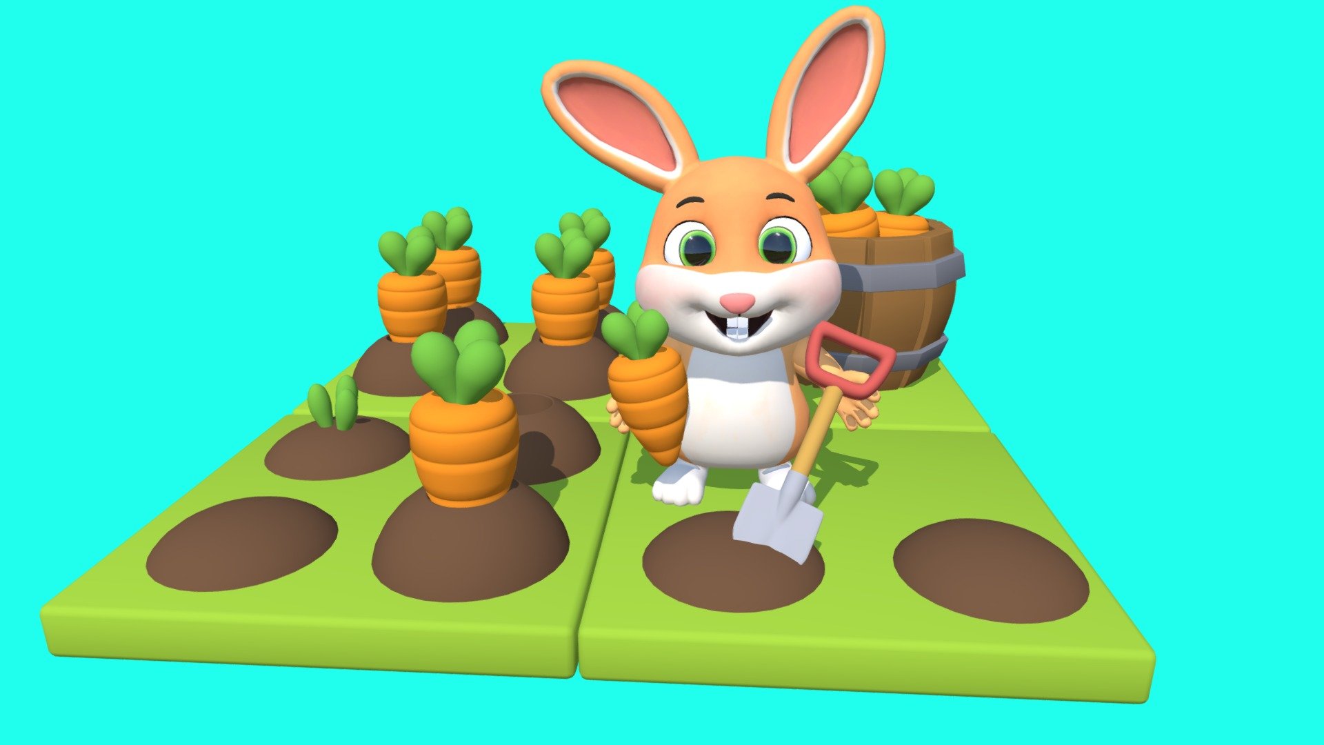 Stylized Rabbit in Carrot Farm (Rigged) - Buy Royalty Free 3D model by ...