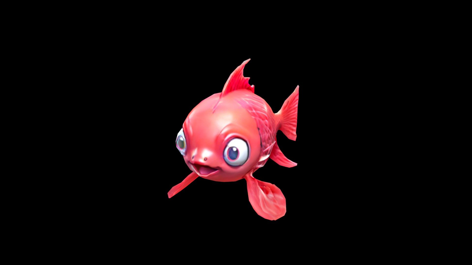A 3D rendered image of a vibrant red fish with a - Download Free 3D ...
