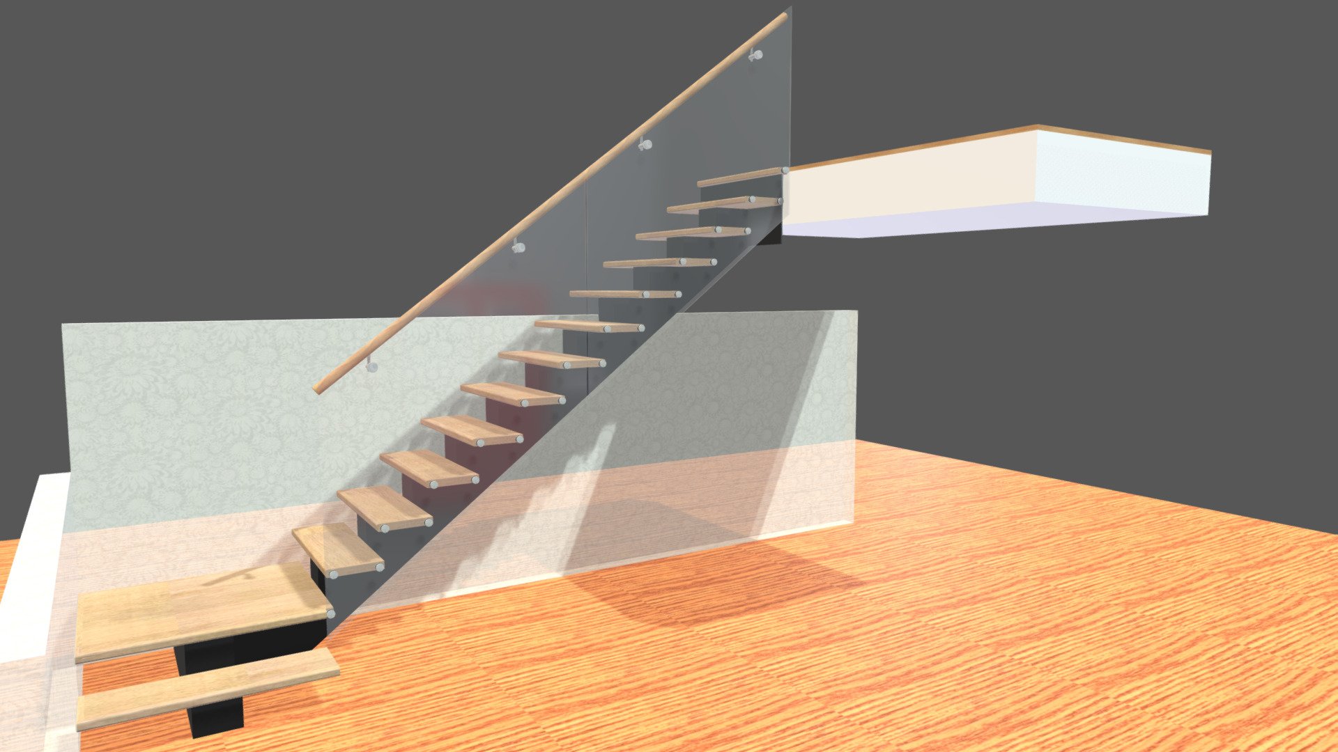 Mouer Mono-Stringer stair - 3D model by TopTreadStairways (@clydemartin ...