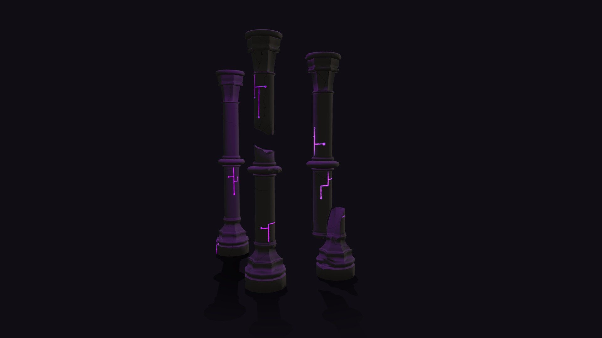 Gothic Tech Pillars - 3D model by Kira (@s191124) [497127a] - Sketchfab
