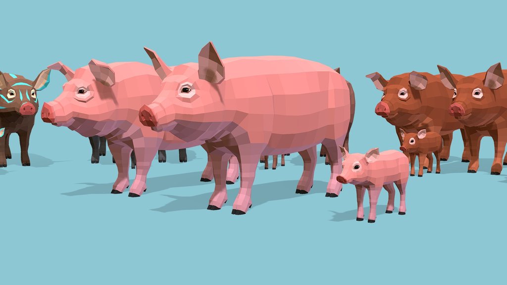 Pigs - A 3D model collection by Boondoggle27 - Sketchfab