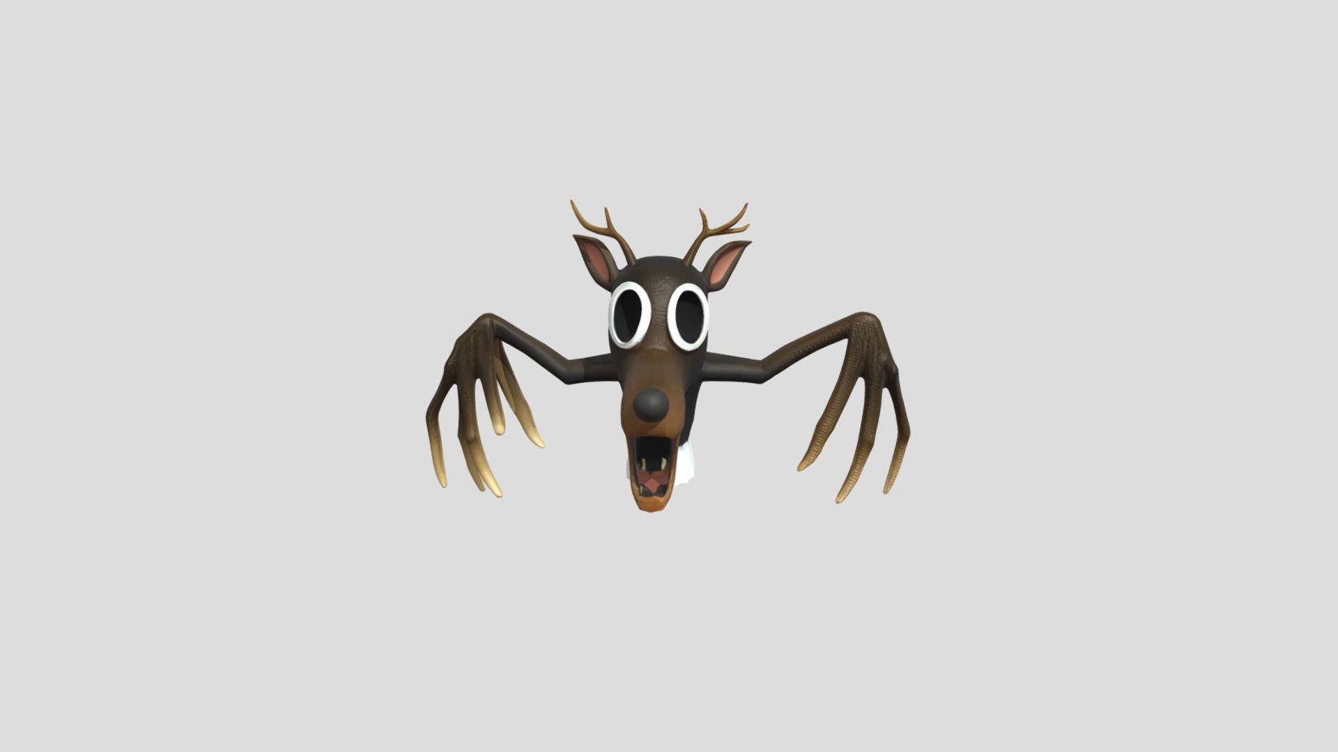 Cartoonish surprised deer with long arms - 3D model by elenlabselena ...