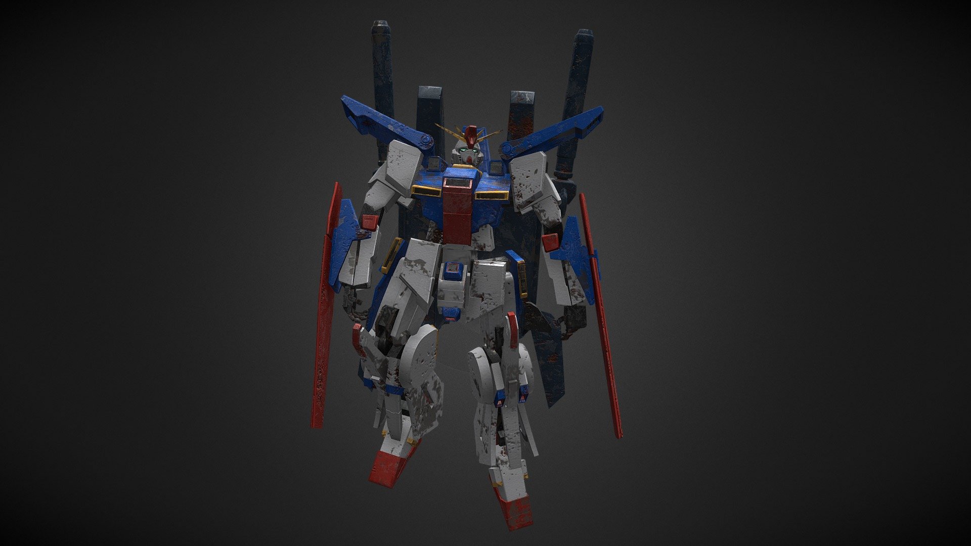 zz gundam battle damage pose - 3D model by Verdant (@verdant.stu ...