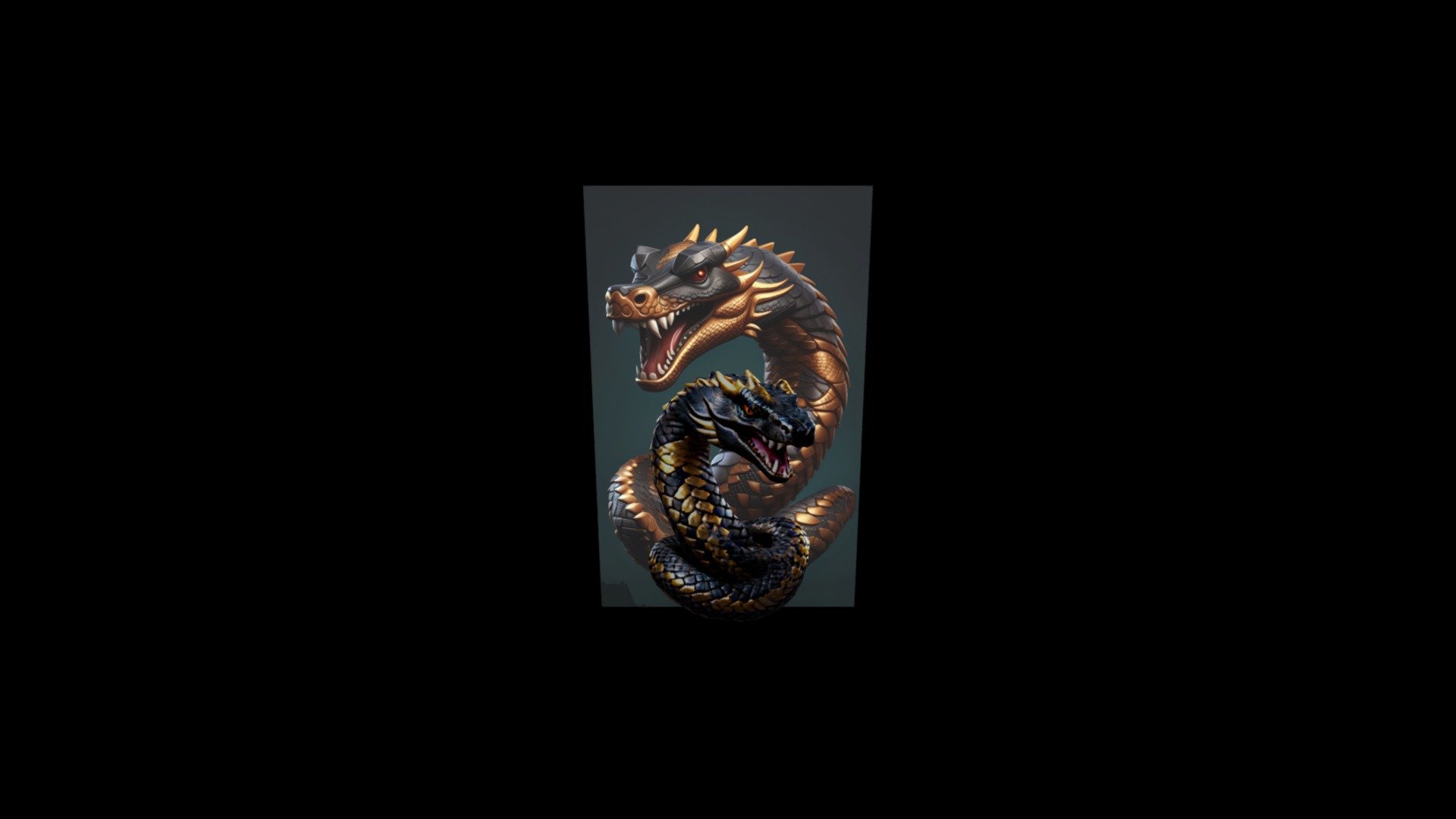 Digital Art Snake Mouth Open This digital art - Download Free 3D model ...
