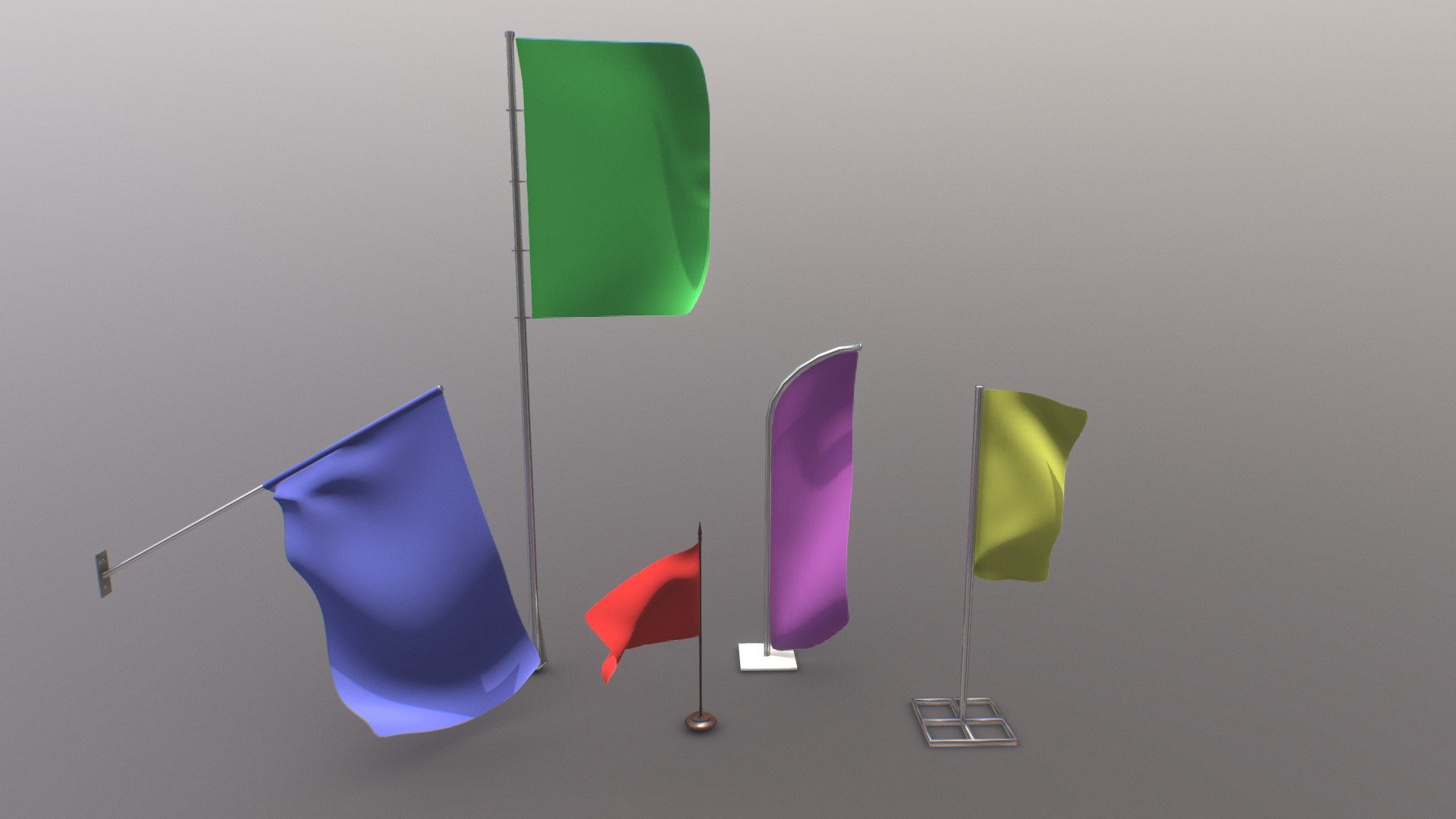 5 Different Flag Assets - Download Free 3D model by Incg5764 [4988fa5 ...