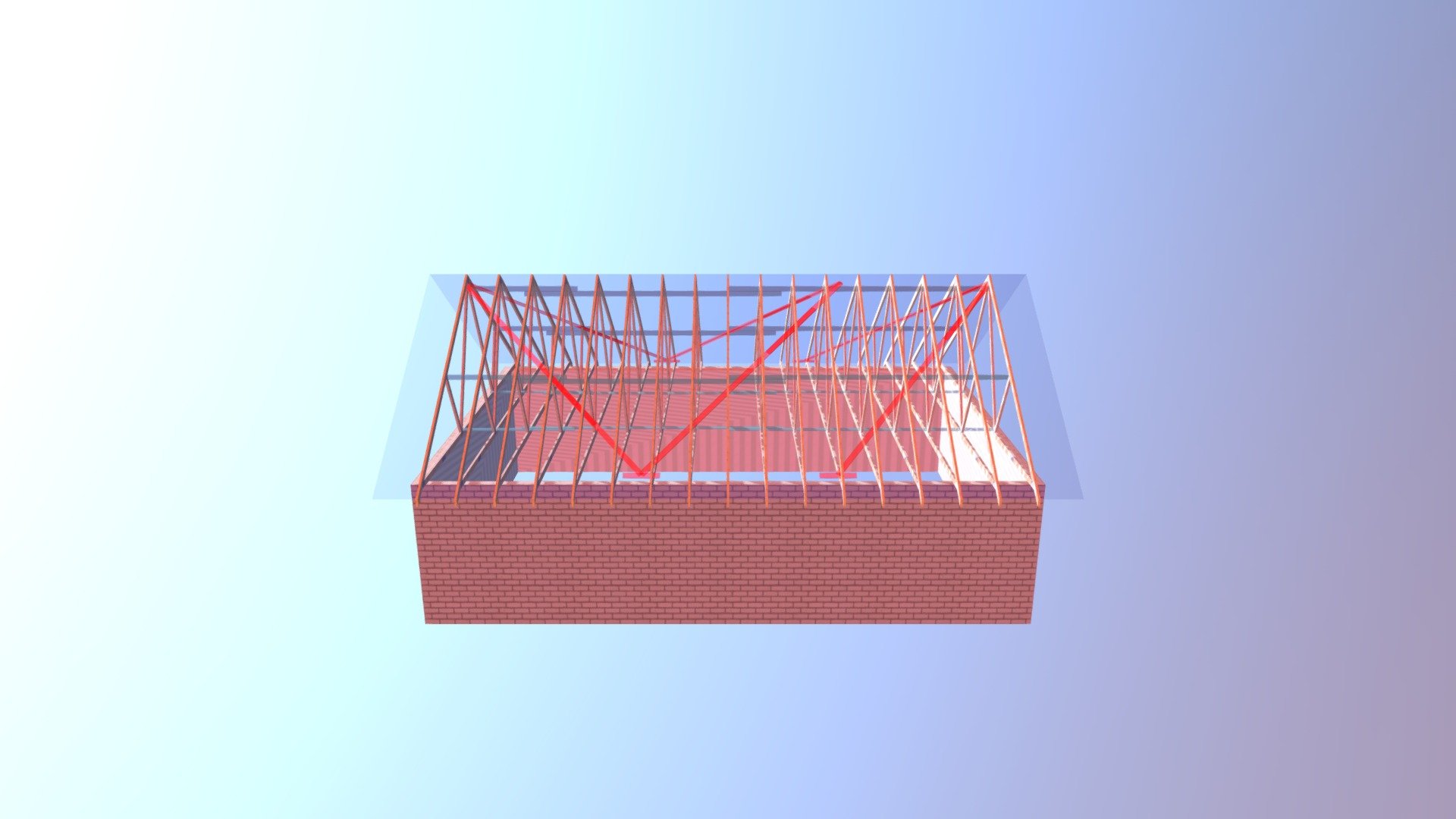 Standard Trussed Rafter Roof - 3D model by Charles Freeman ...