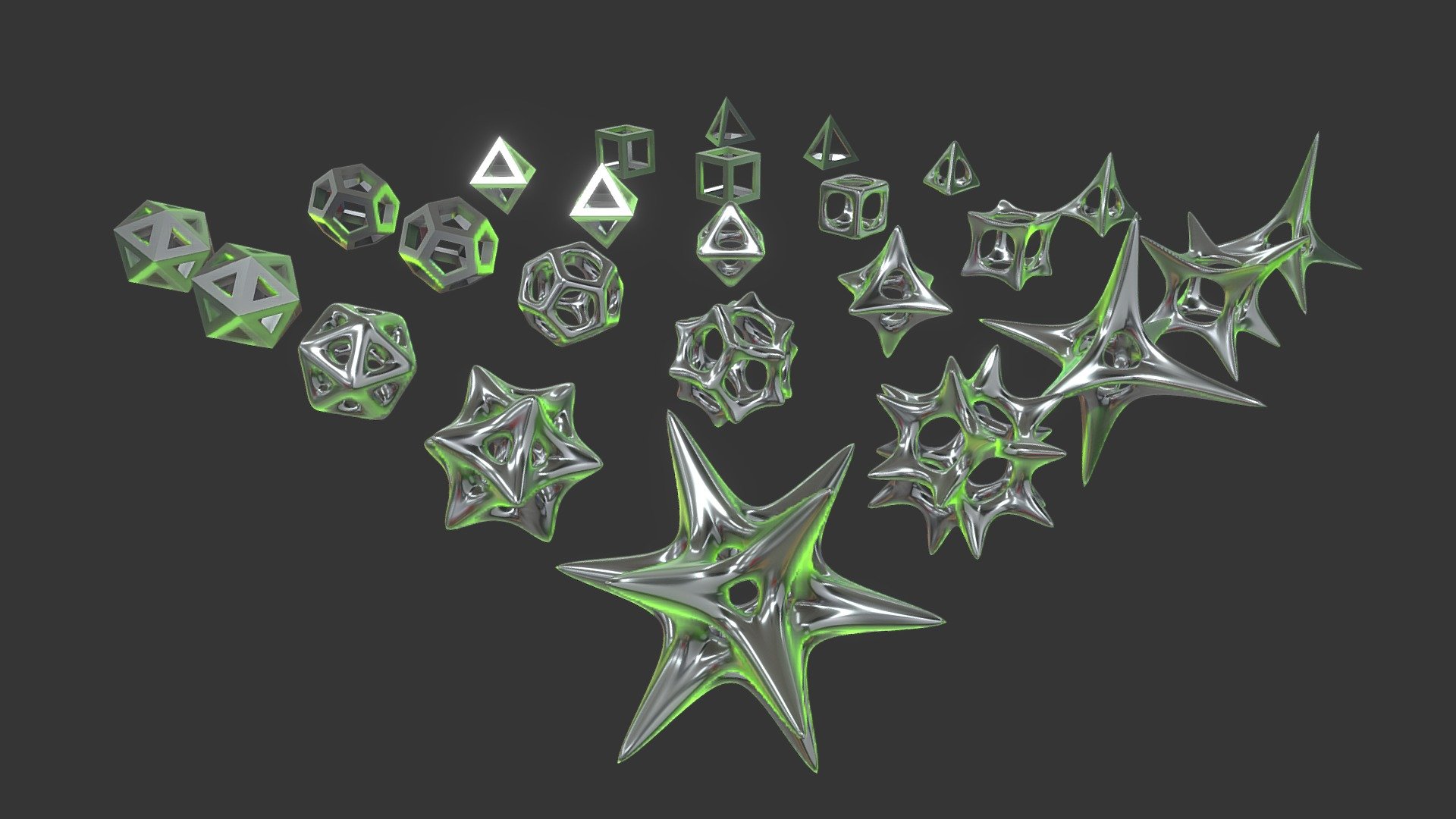 Spikey-hedrons Pack - 3D model by sheamkennedy [499107c] - Sketchfab
