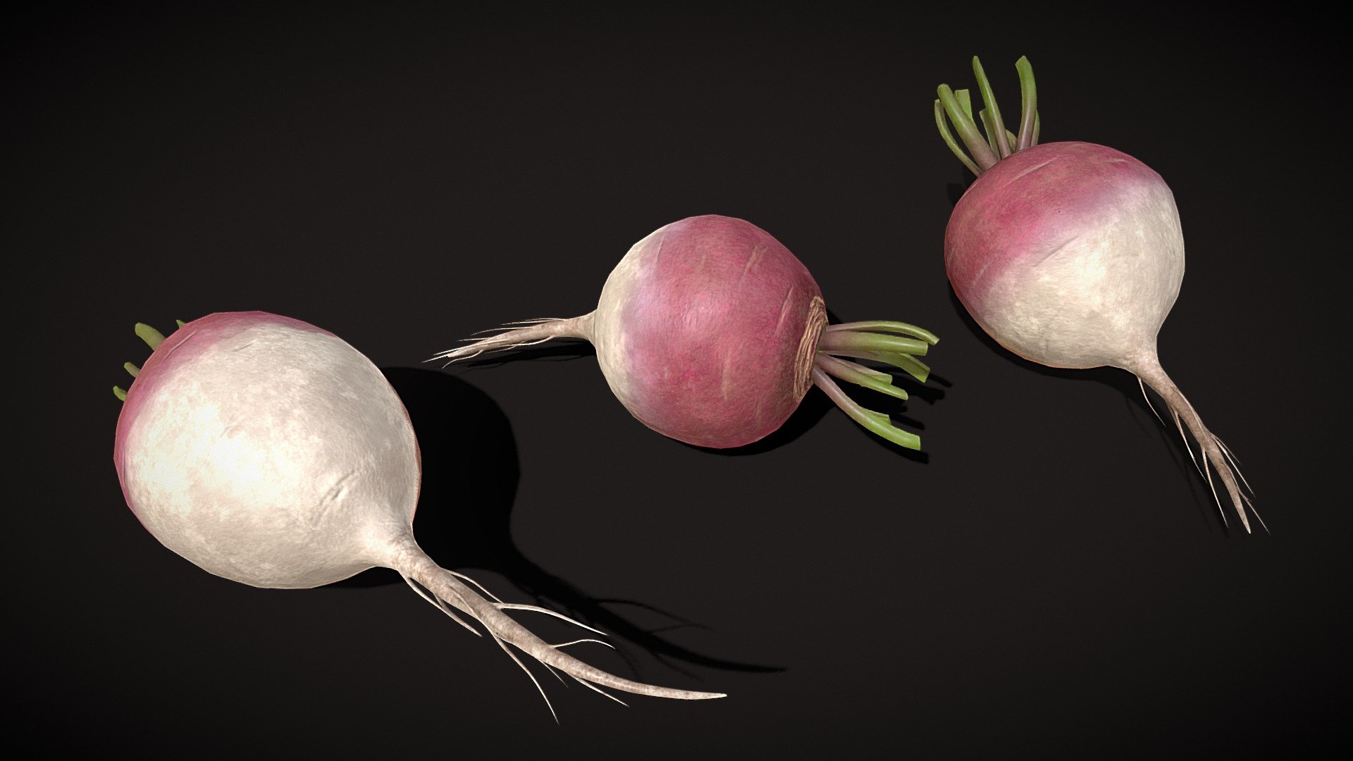 Purple Top White Globe Turnips - Buy Royalty Free 3D model by ...
